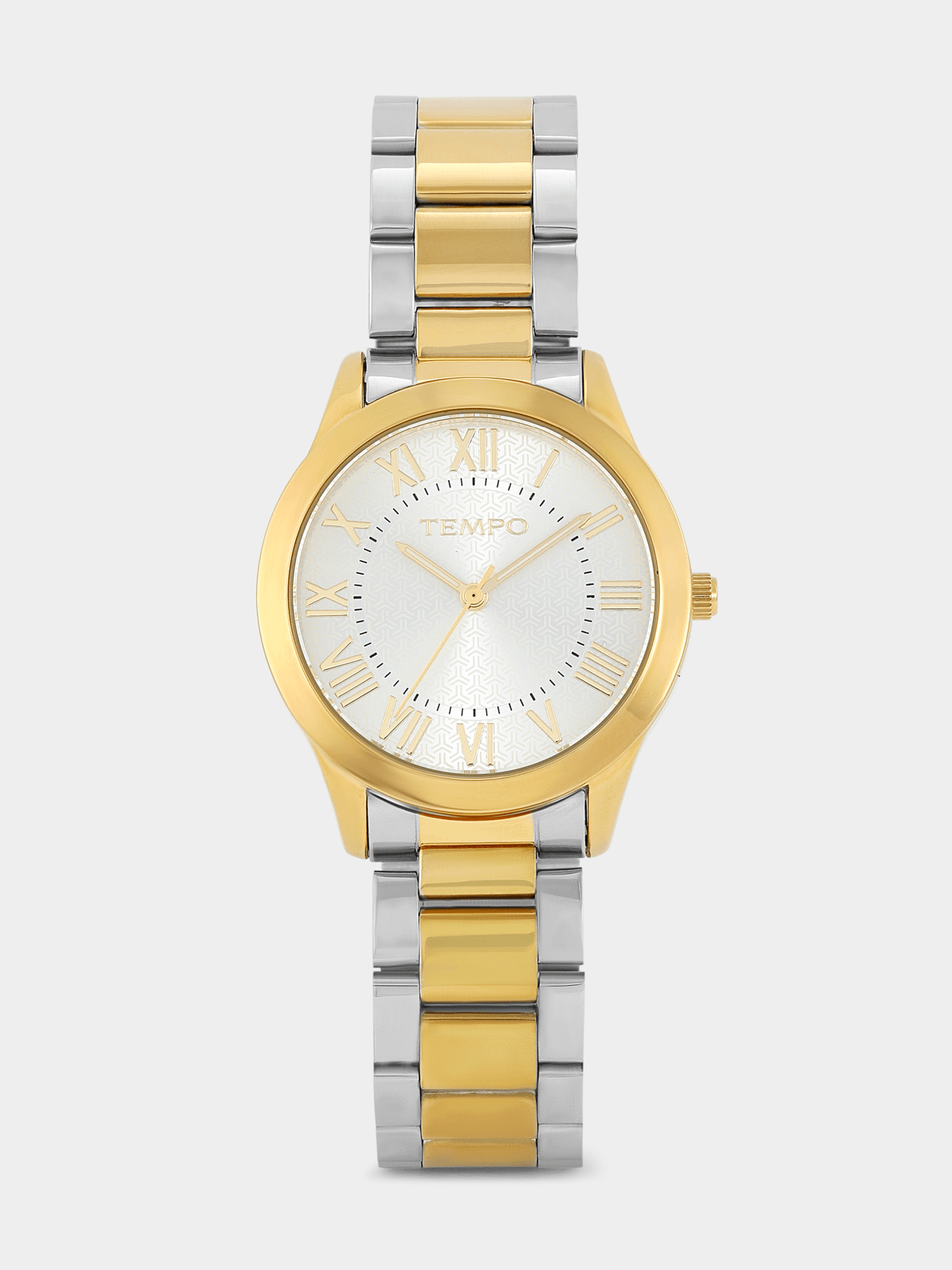 Tempo Gold Plated Silver Tone Dial Two-Tone Bracelet Watch | Bash