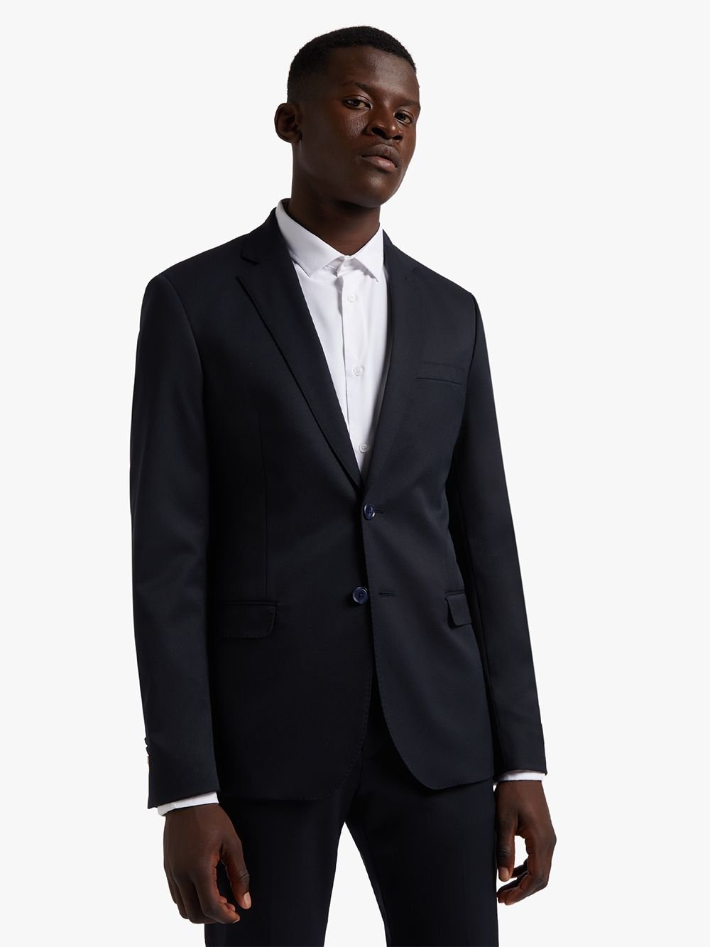 Markham Men's Slim Wool Blend Navy Suit Jacket | Bash
