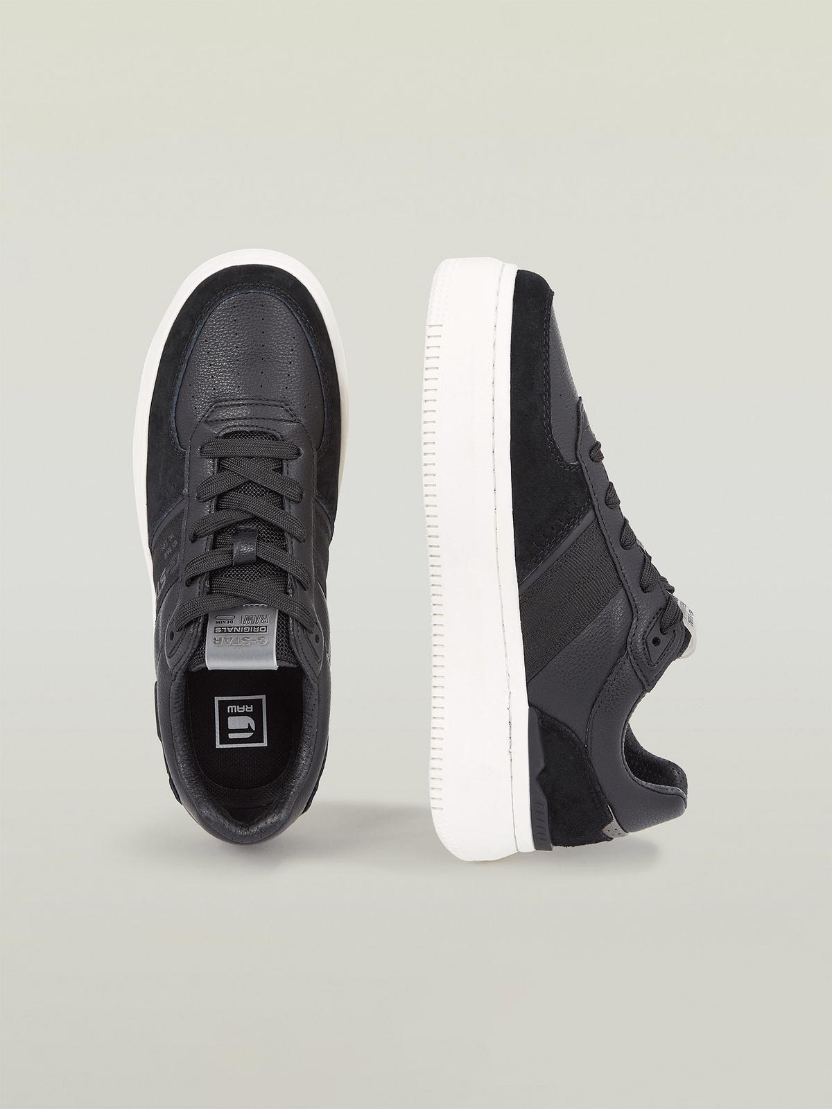 G-Star Women's Eve Basic Leather Black/Gun Metal Sneakers | Bash