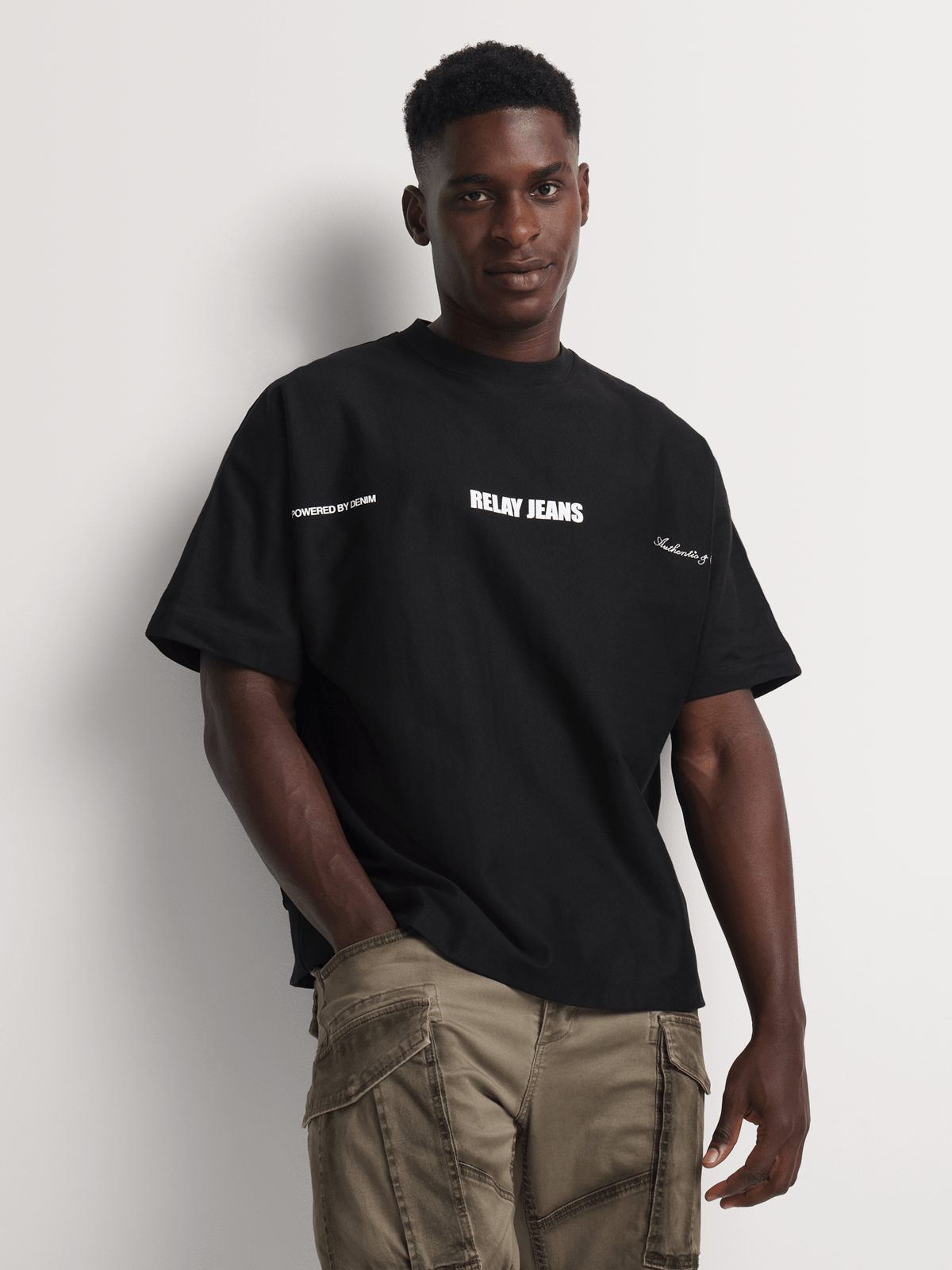 Relay Jeans Men's Regular Fit Batwing Bold Black Graphic T-Shirt | Bash