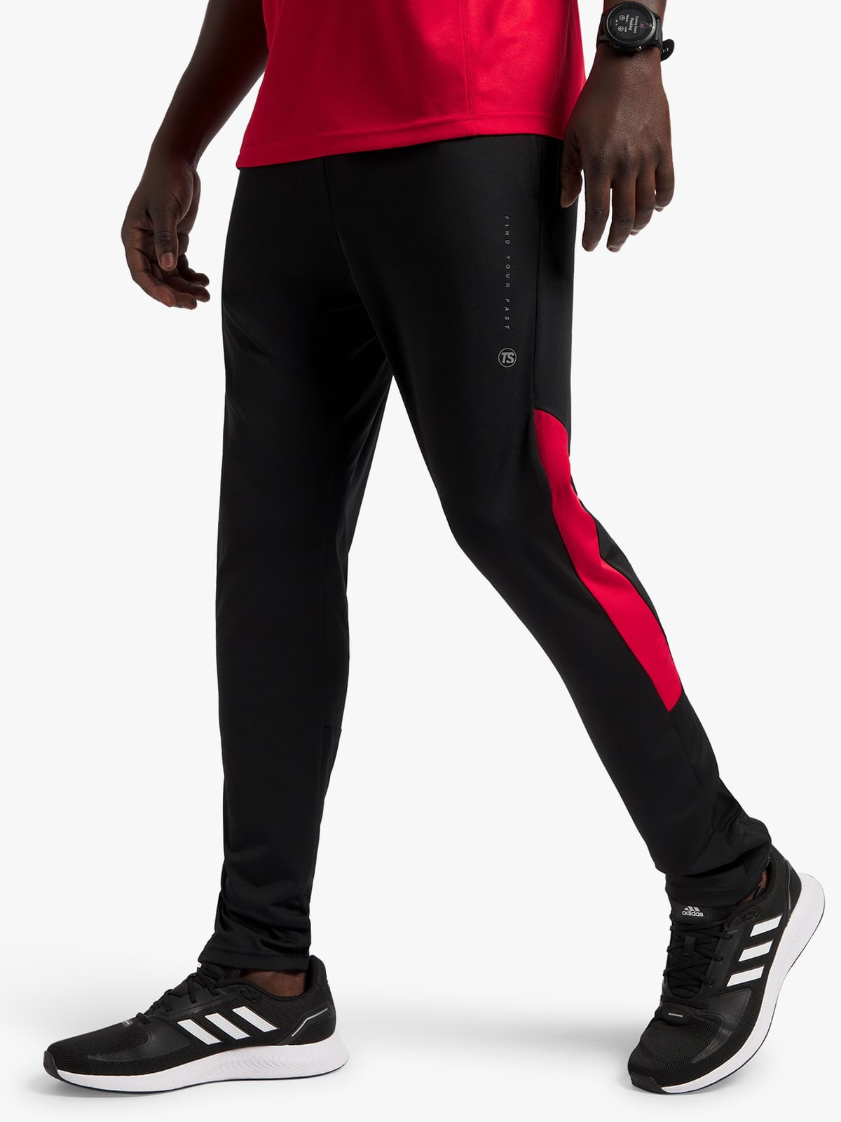 TS Mens Black/Red Football Training Pants | Bash