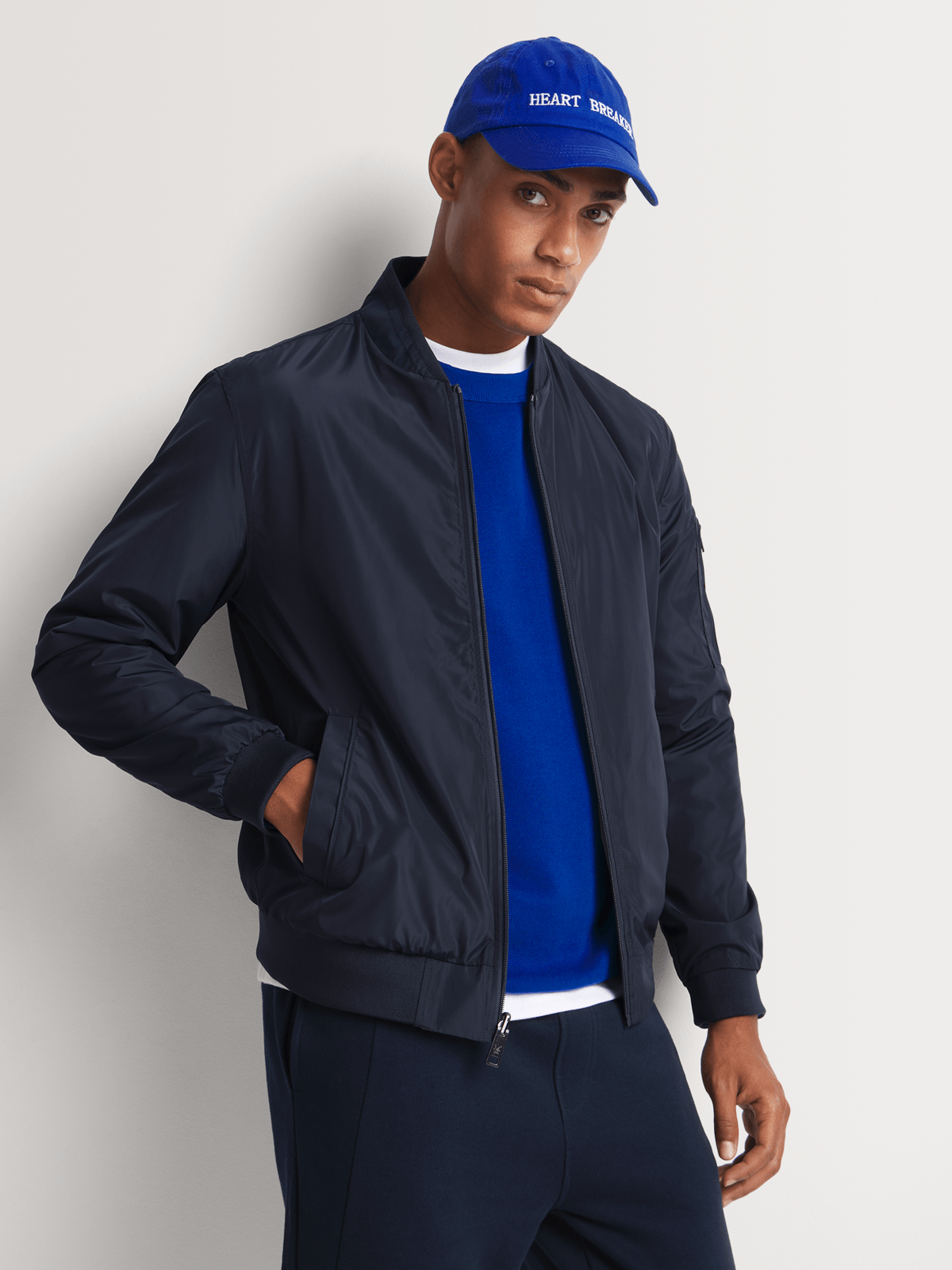 Markham Men's Smart Reversible Nylon Navy/Fatigue Bomber Jacket | Bash