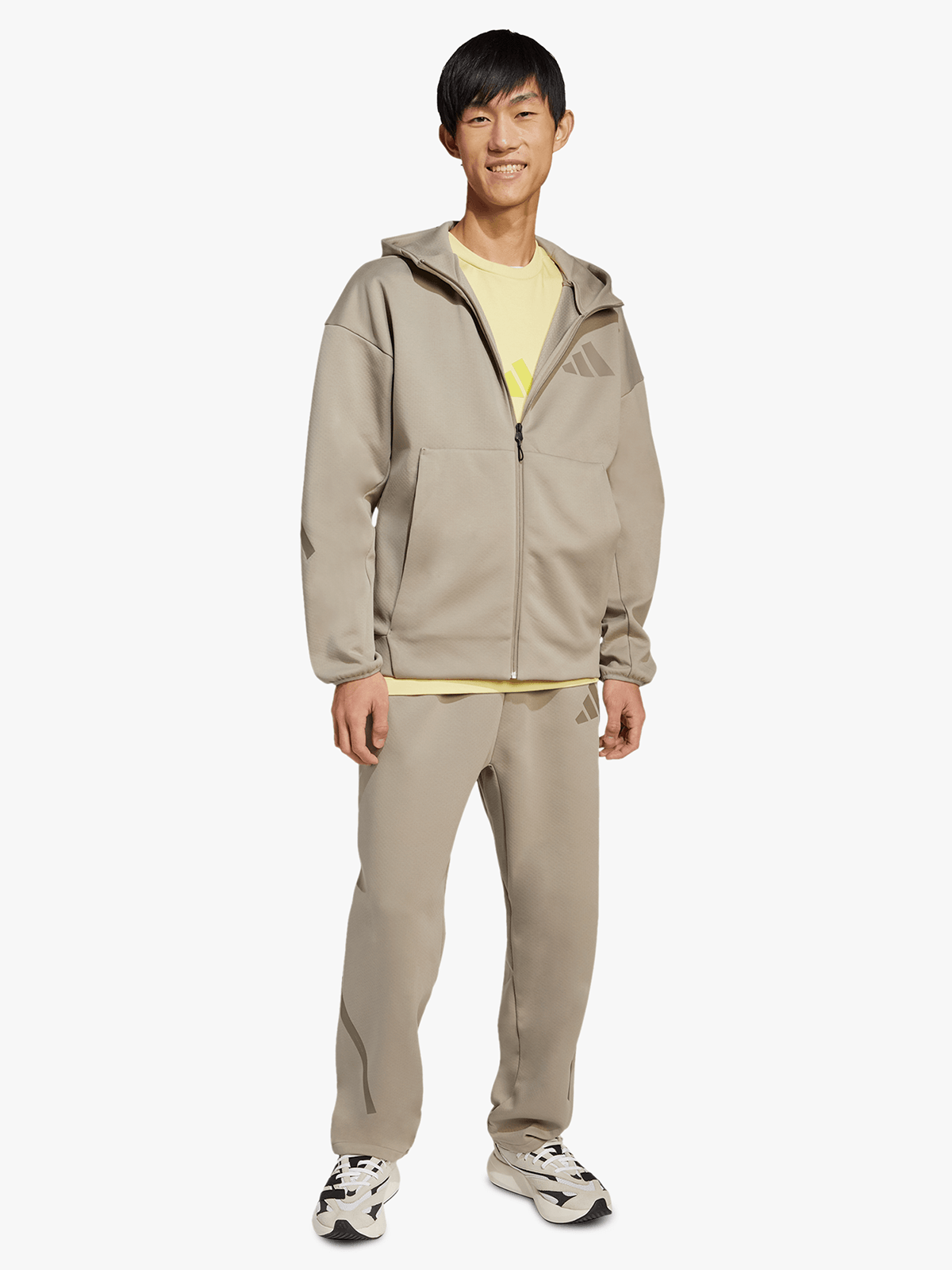 adidas Mens Z.N.E. Open Hem Putty Beige Pants | Bash