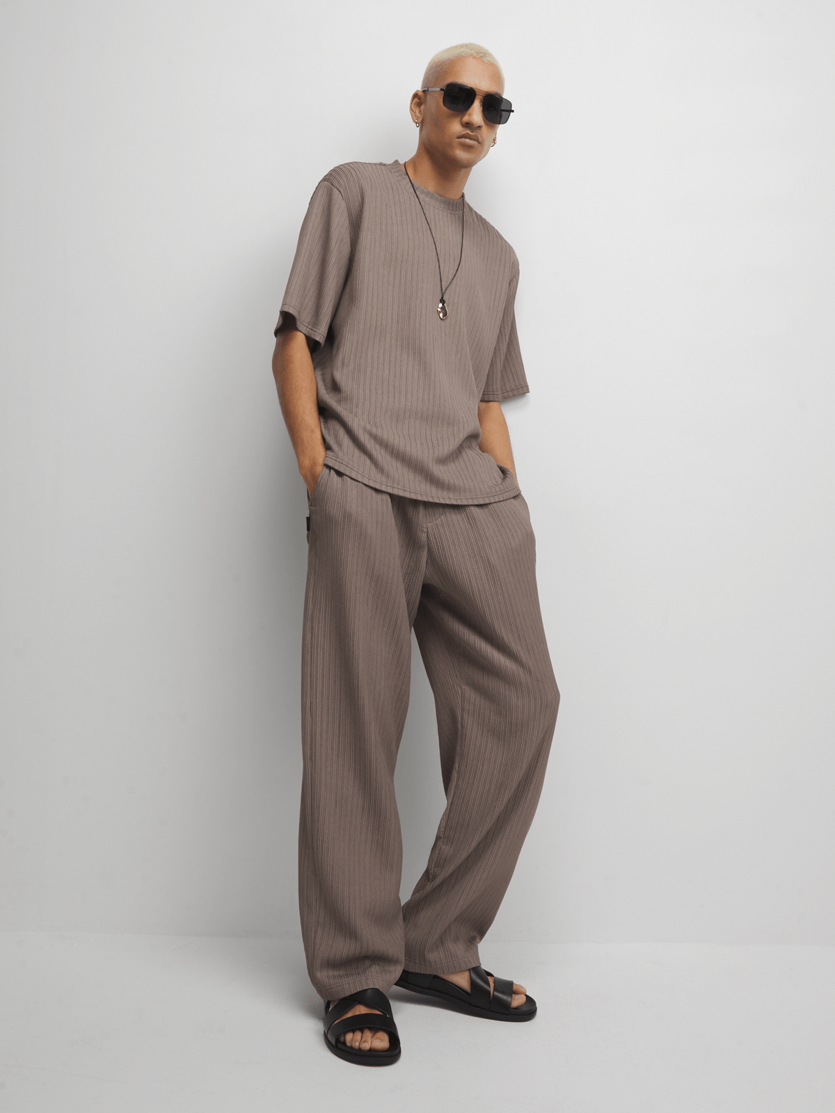 The FIX Men's Grey Co-Ord Oversized Top | Bash