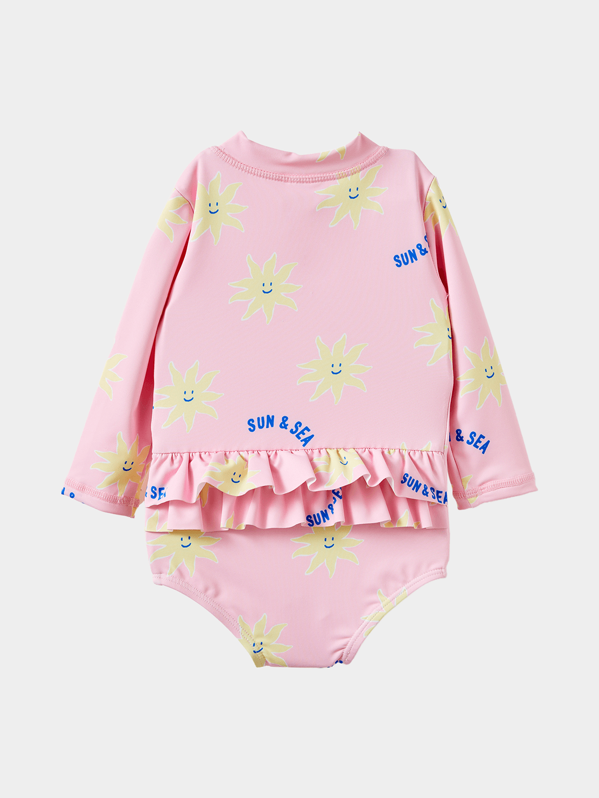 Cotton On Baby Pink Lucy Long Sleeve Ruffle Back Swimsuit | Bash