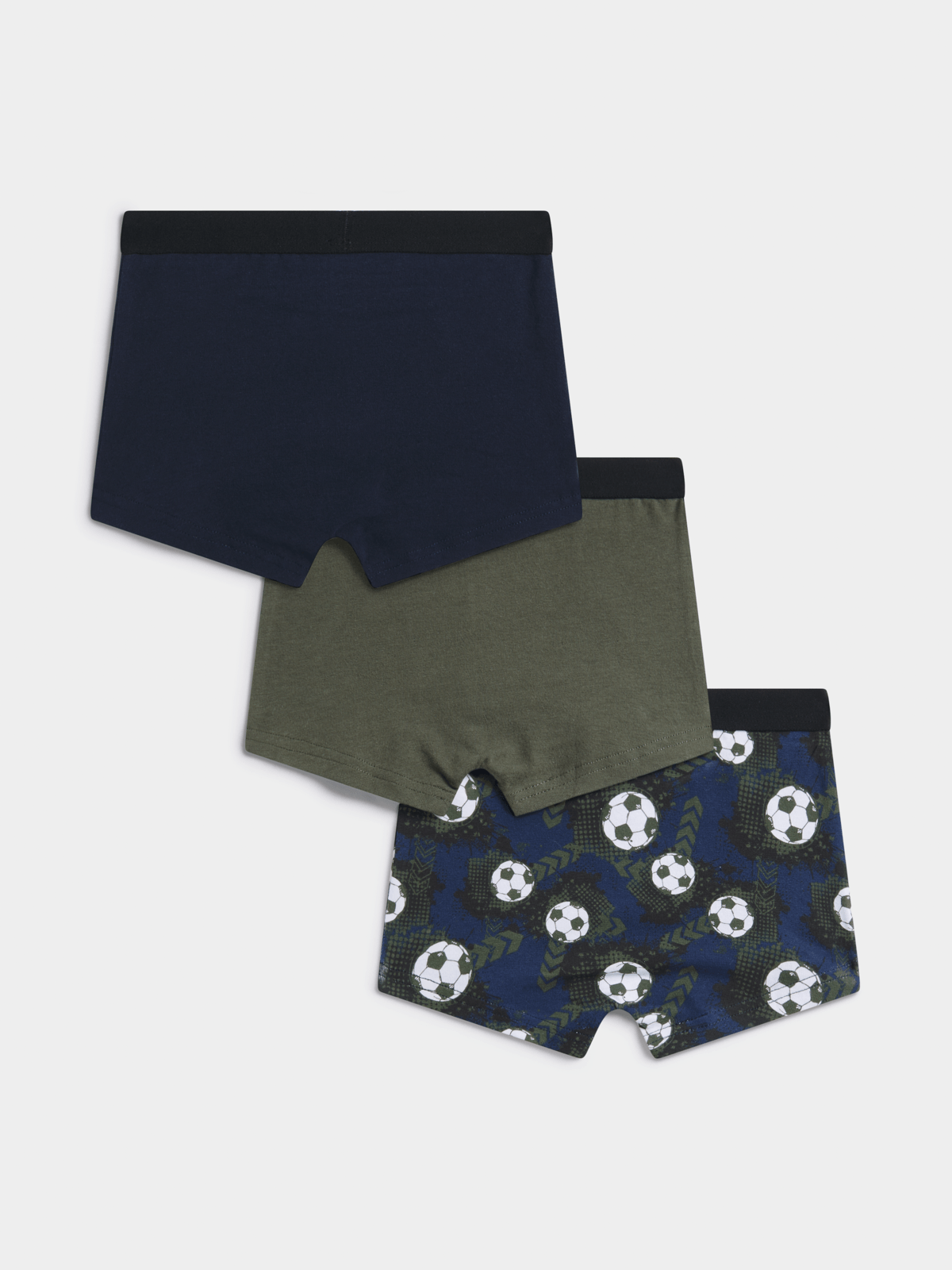 Exact Boy's Navy & Green Soccer 3-Pack Trunks | Bash