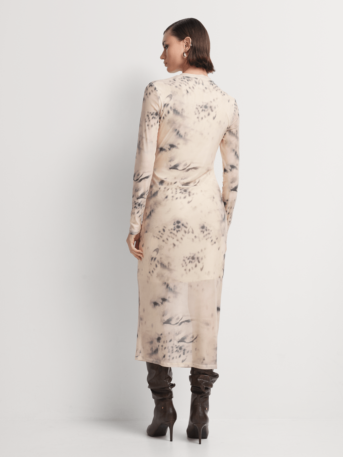 Y&G Ruched Column Mesh Dress | Bash