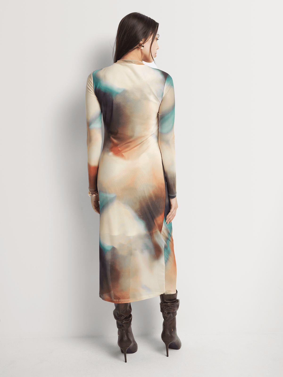 Y&G Ruched Mesh Column Dress | Bash