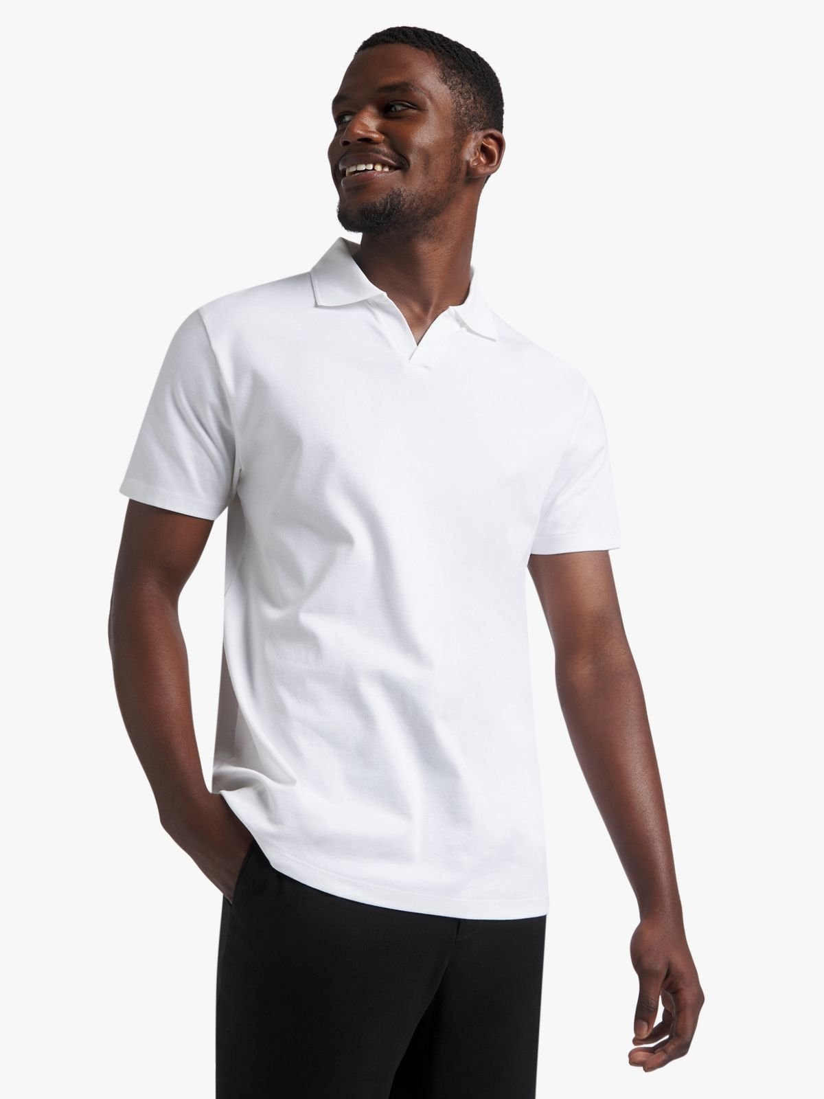 Markham Men's Regular Fit Premium Cotton Revere White Golfer | Bash