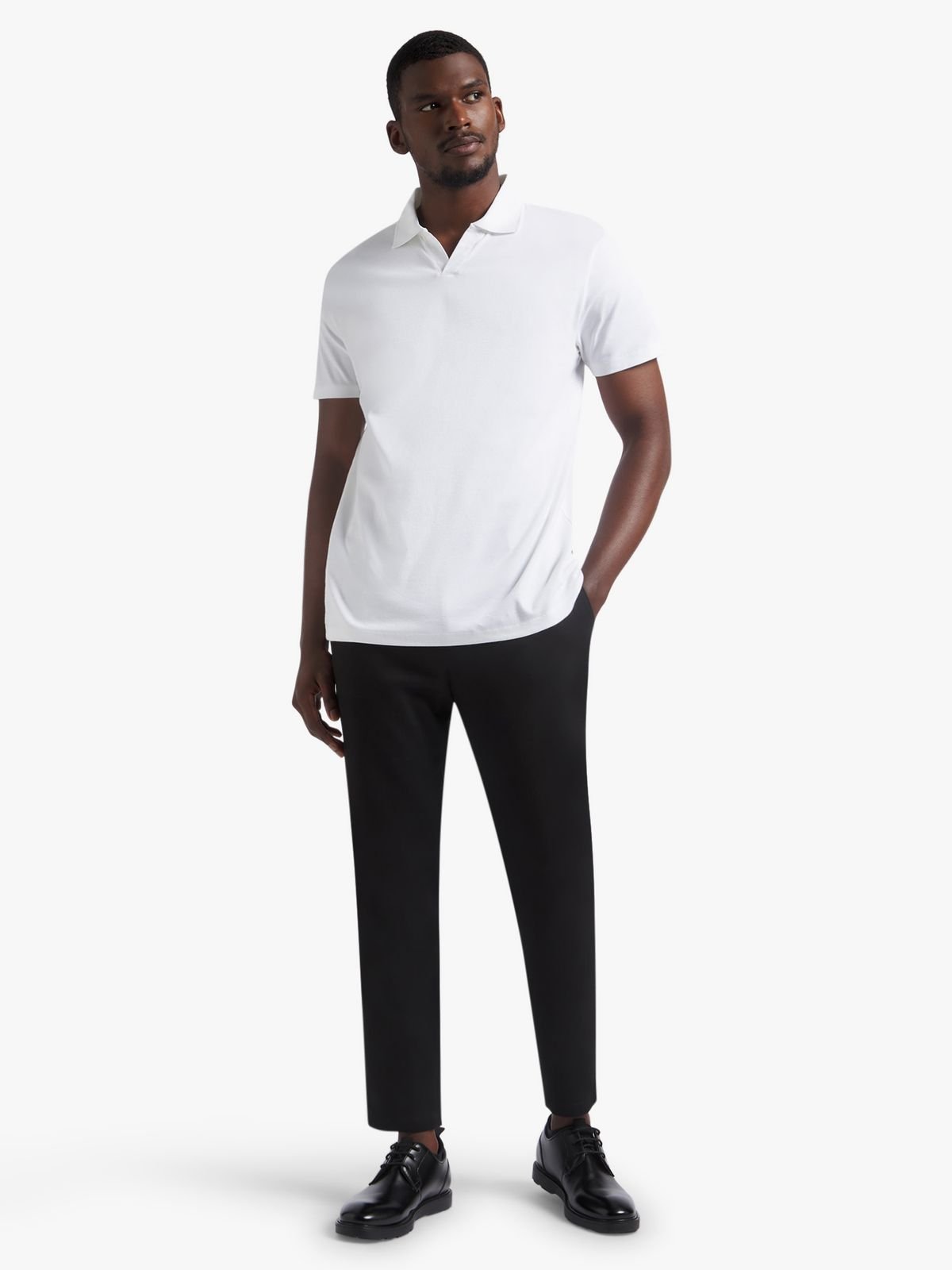 Markham Men's Regular Fit Premium Cotton Revere White Golfer | Bash