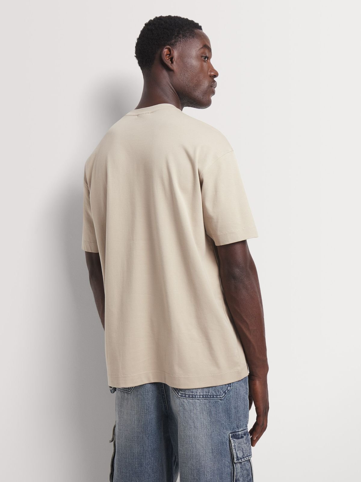 Markham Men's Crewneck Premium Cotton Stone T-Shirt | Bash
