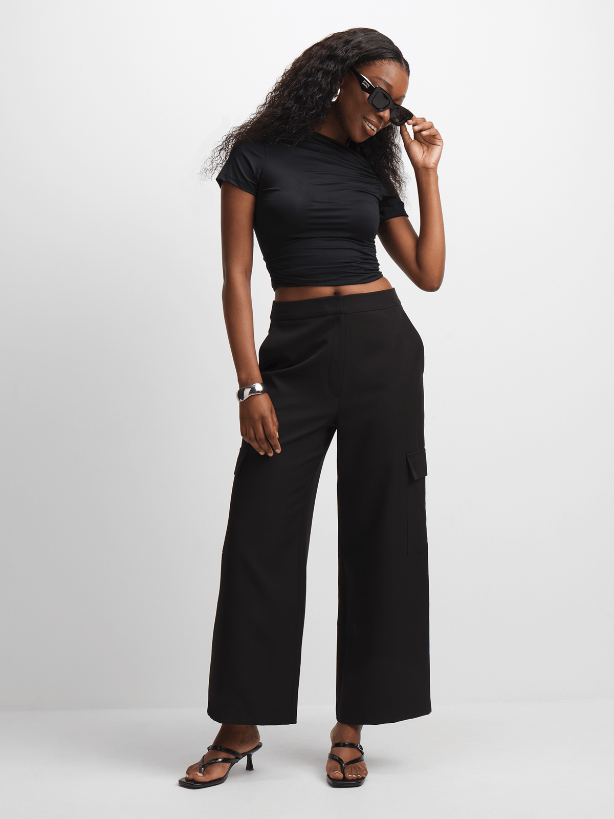 Exact Women's Black Utility Wide-leg Pants | Bash