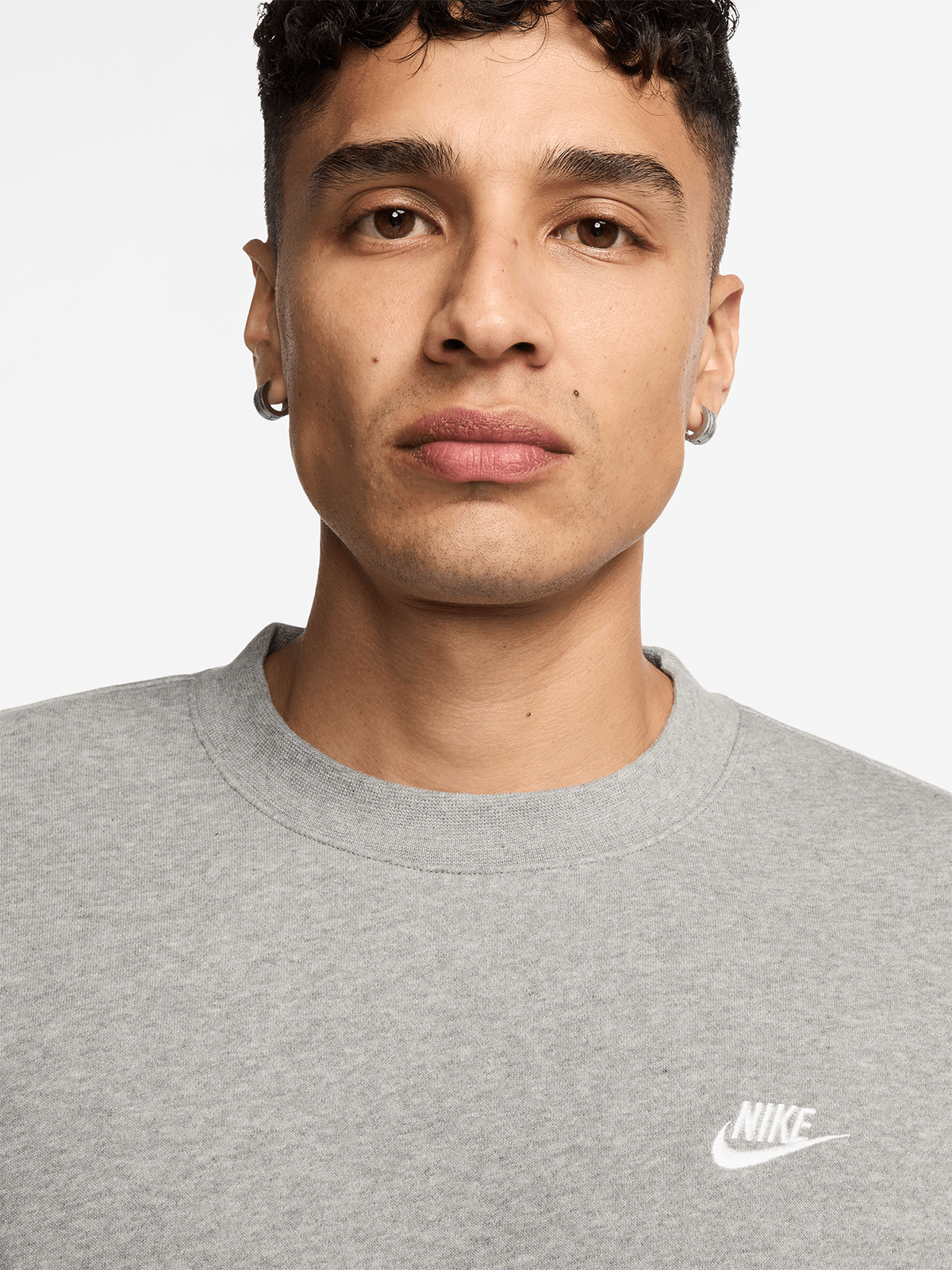 Nike Men's Club Fleece Grey Sweat Top | Bash