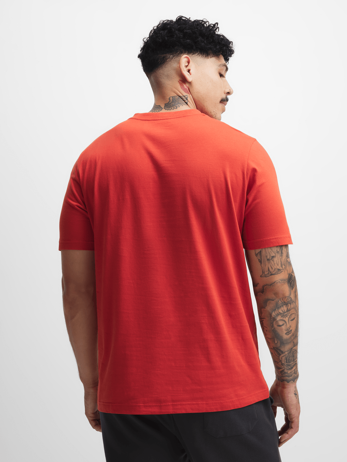 Puma Mens Multiple Logo Graphic Fire Red Tee | Bash