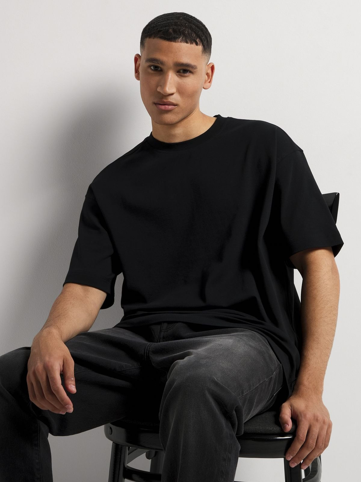 Markham Men's Crewneck Premium Cotton Black T-Shirt | Bash