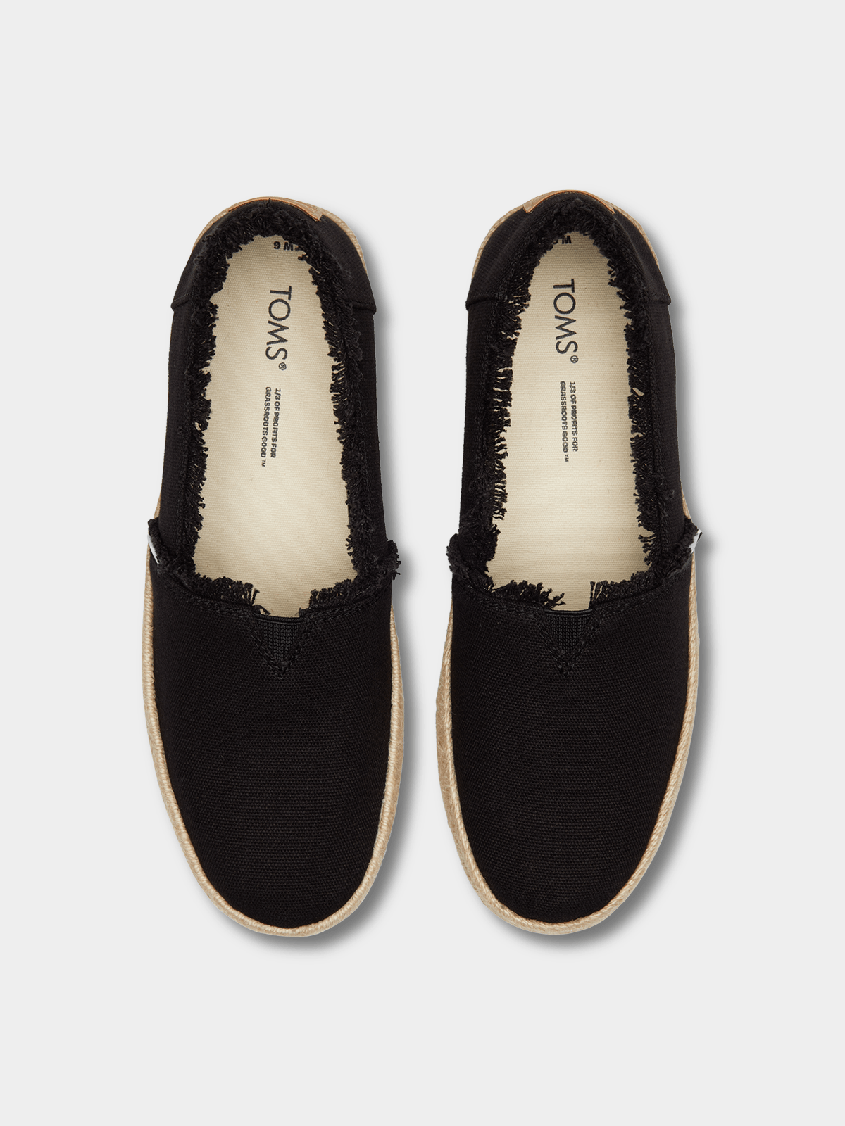 Women's TOMS Black Valencia Platform Espadrille | Bash