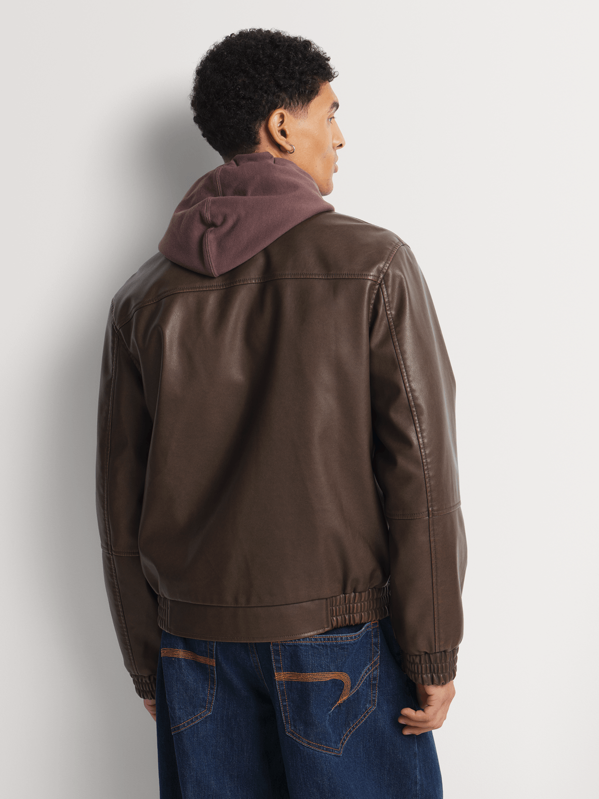 Markham Men's Smart Washed Zipped Brown Bomber Jacket | Bash