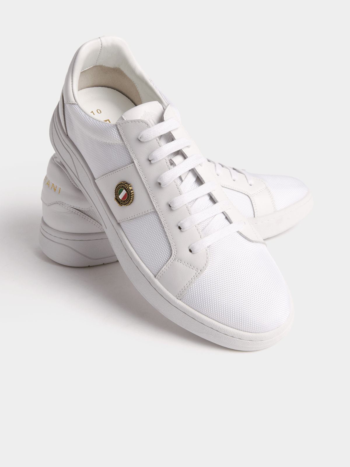 Fabiani Men's White Side Stripe Court Sneaker | Bash