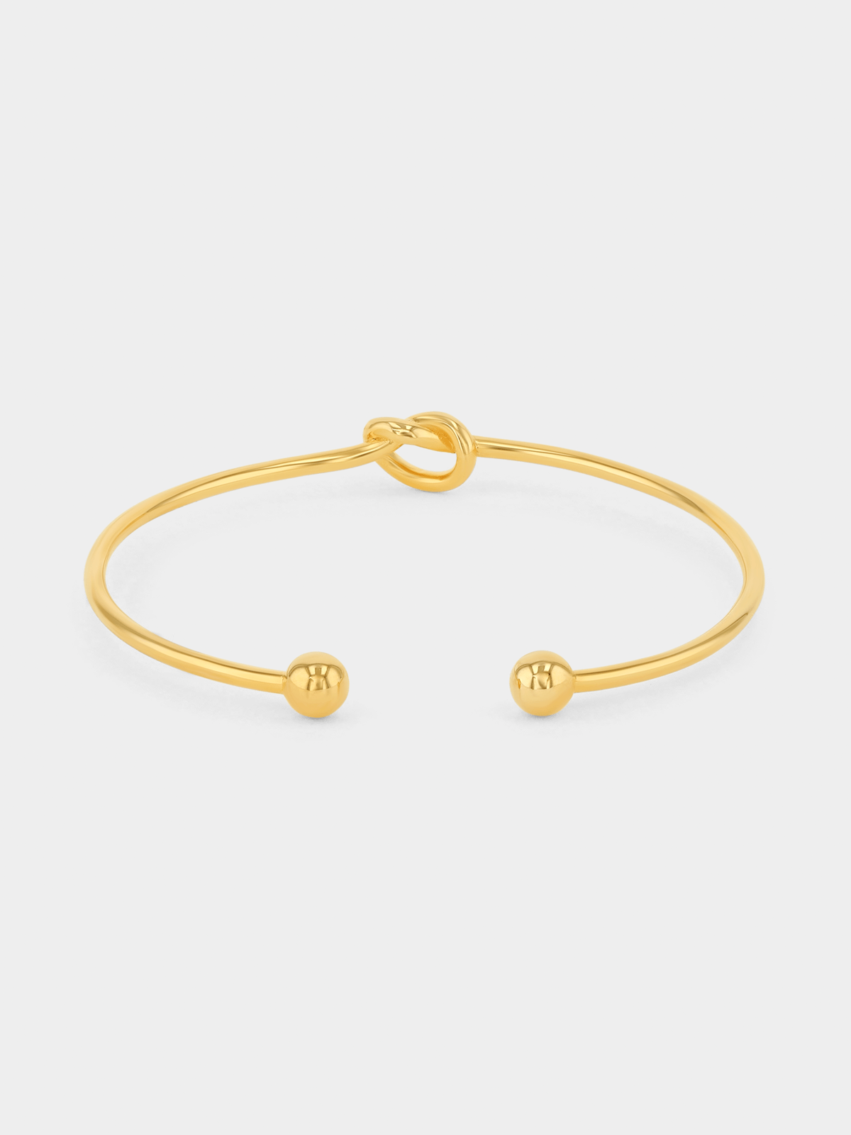 Gold Plated Sterling Silver Love Knot Open Bangle | Bash
