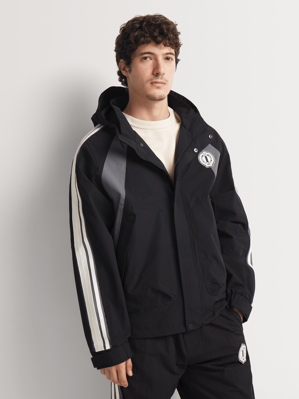 Fabiani Men's Multi Black Zip-Up Sweat Jacket | Bash