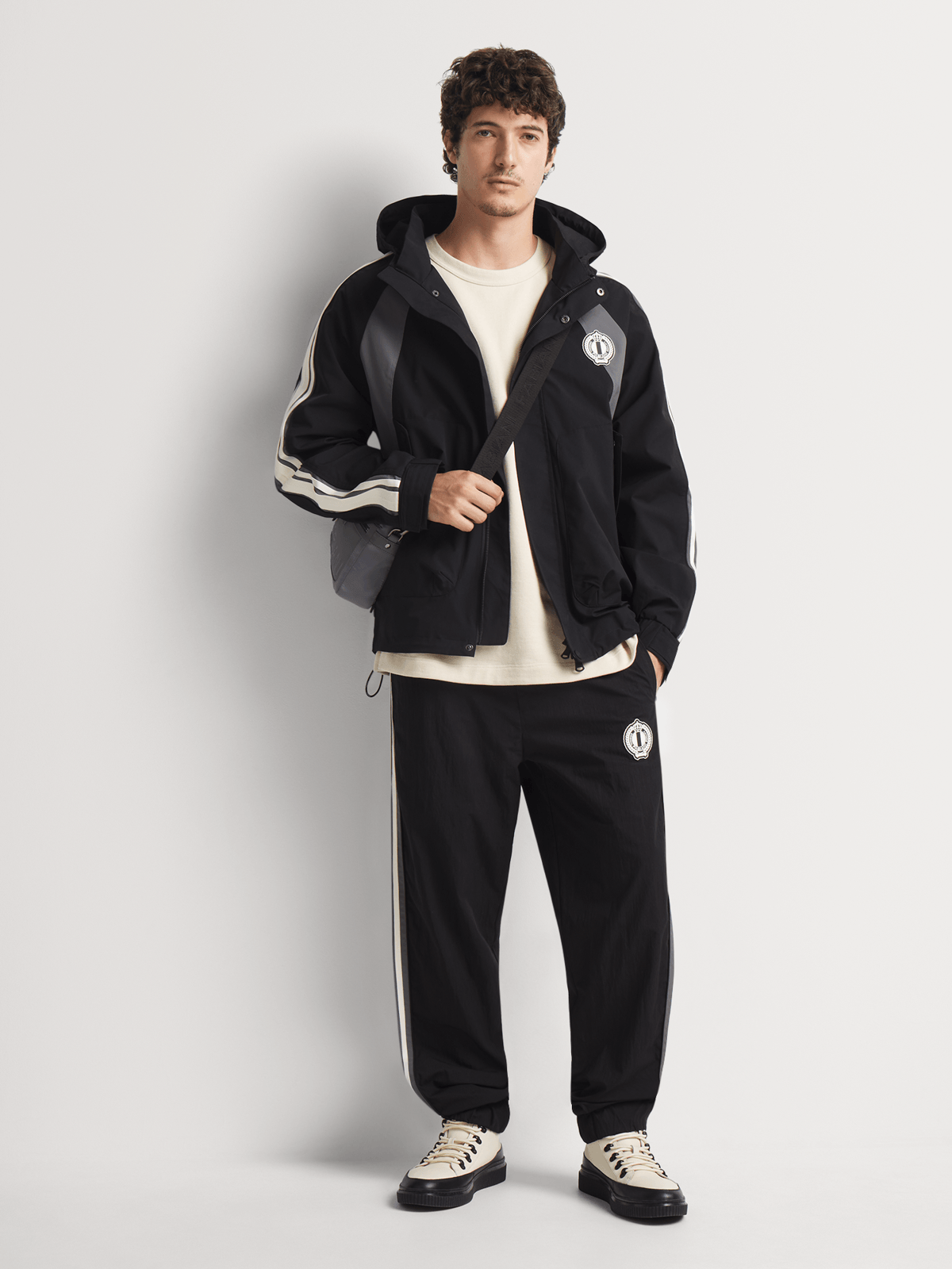 Fabiani Men's Multi Black Zip-Up Sweat Jacket | Bash