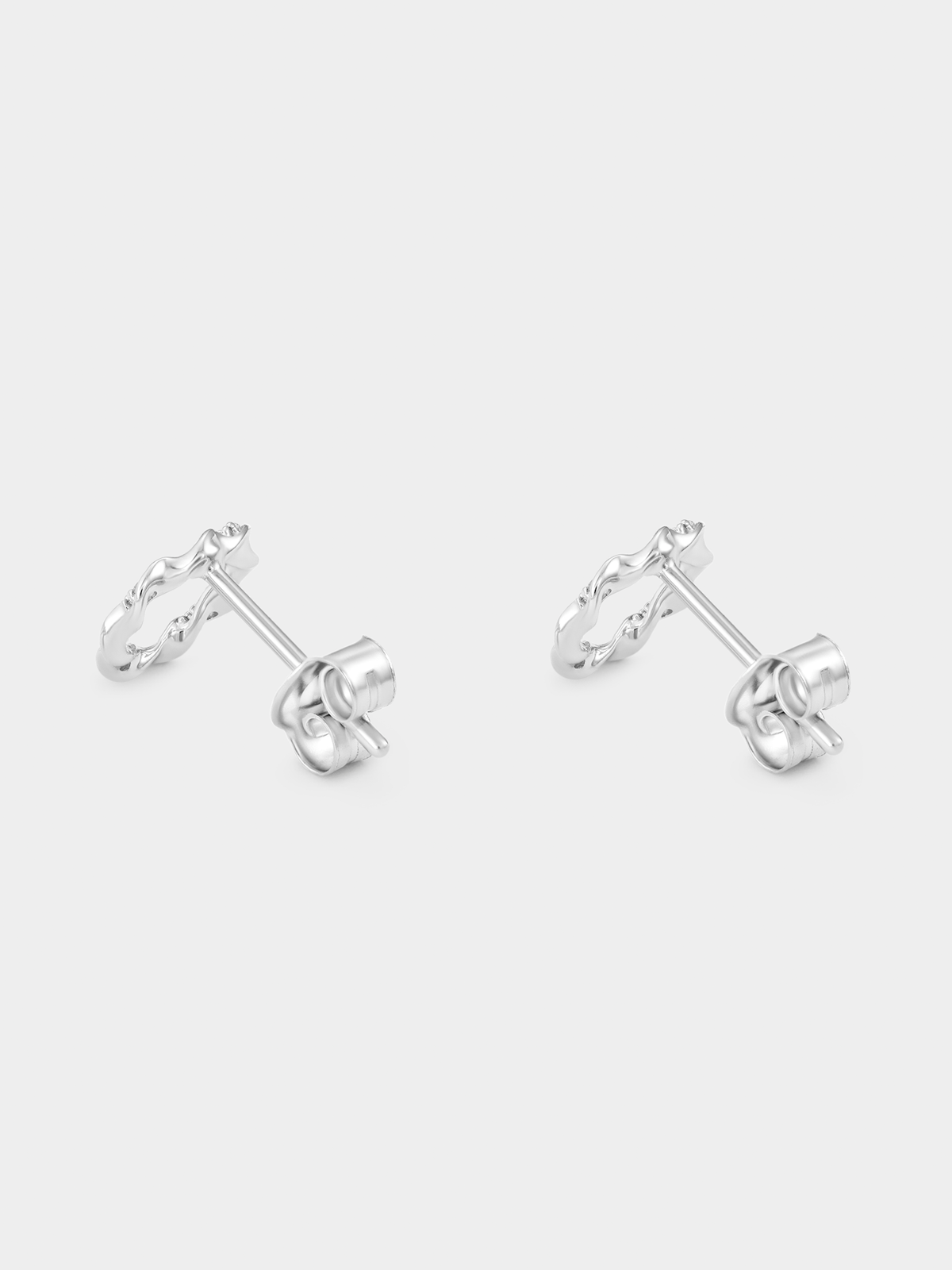 Sterling Silver Lab Grown Diamond Twisted Circle Stud Earrings | Bash