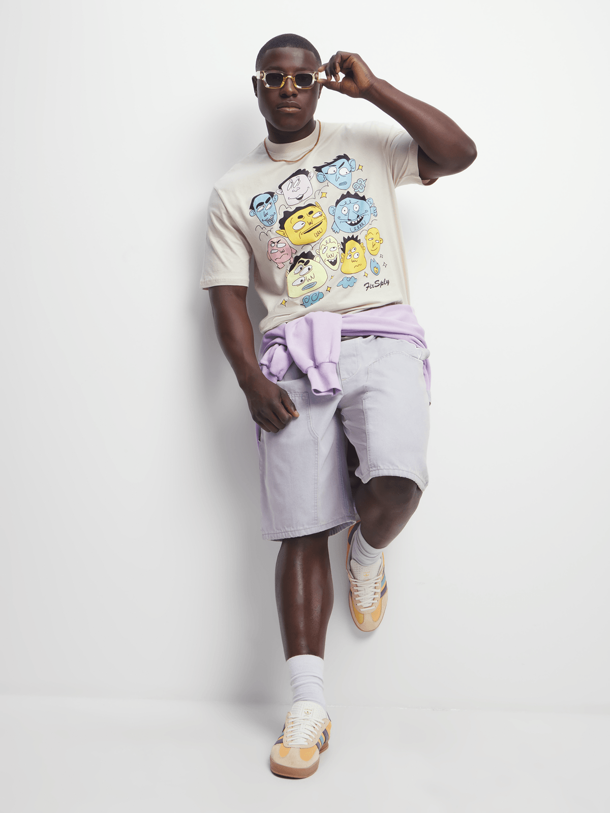 Men's Natural Squashed Face Graphic Top | Bash