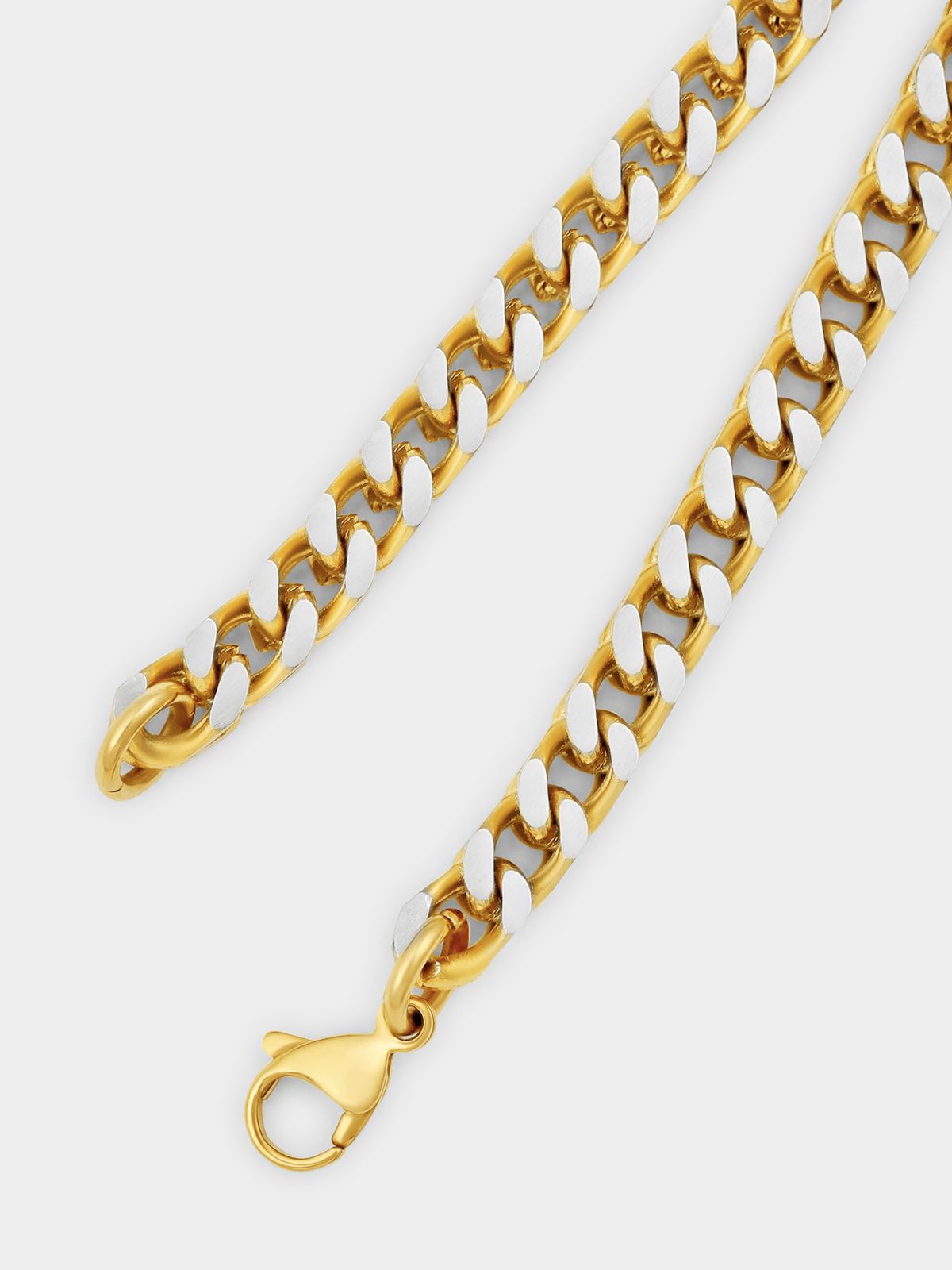 Gold Plated Stainless Steel Two-Tone Curb Bracelet | Bash
