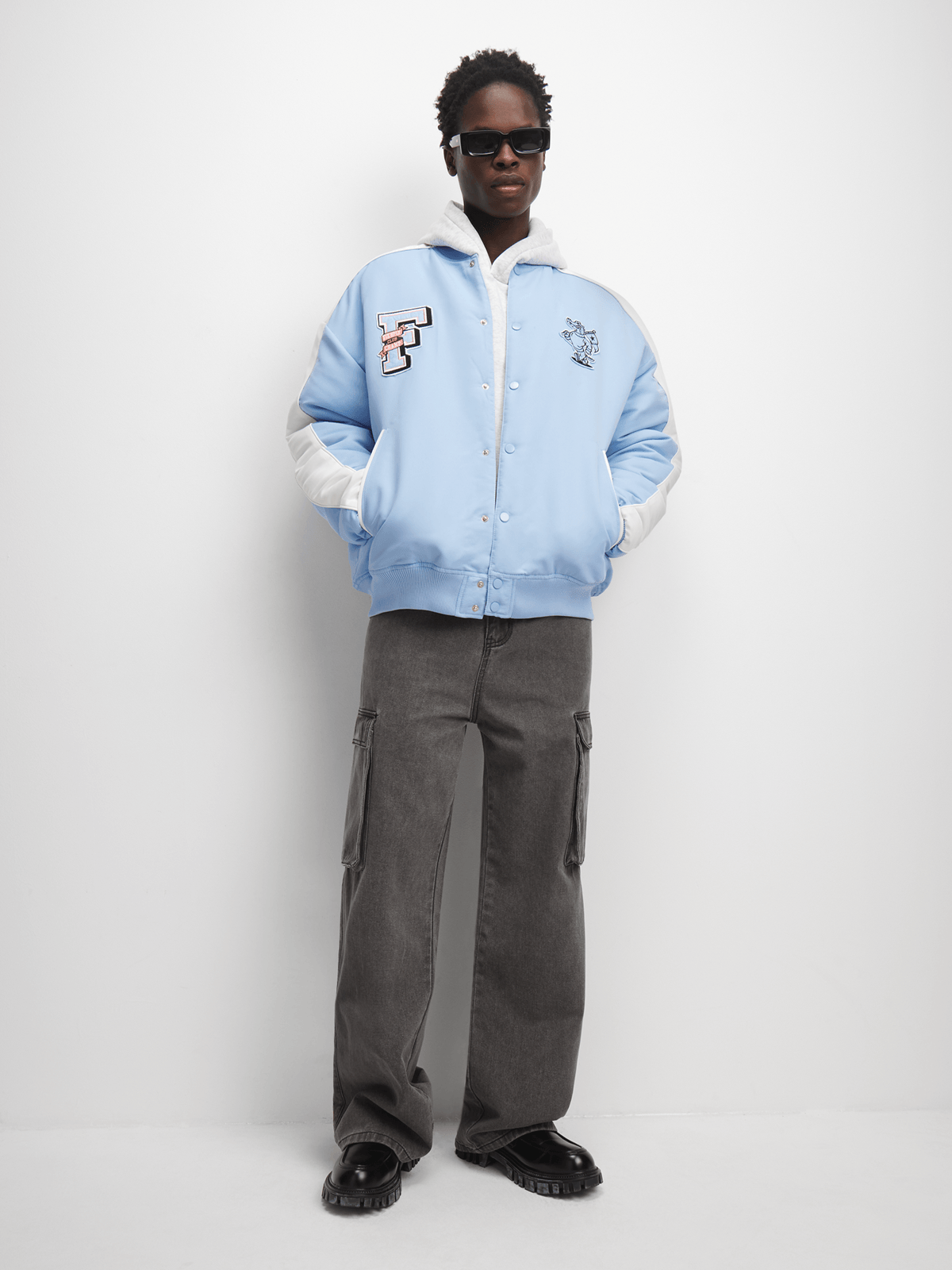 The FIX Men's Blue Preppy Bomber Jacket | Bash