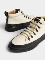 Fabiani Men's Natural Cream Randing Leather High Top Sneakers | Bash