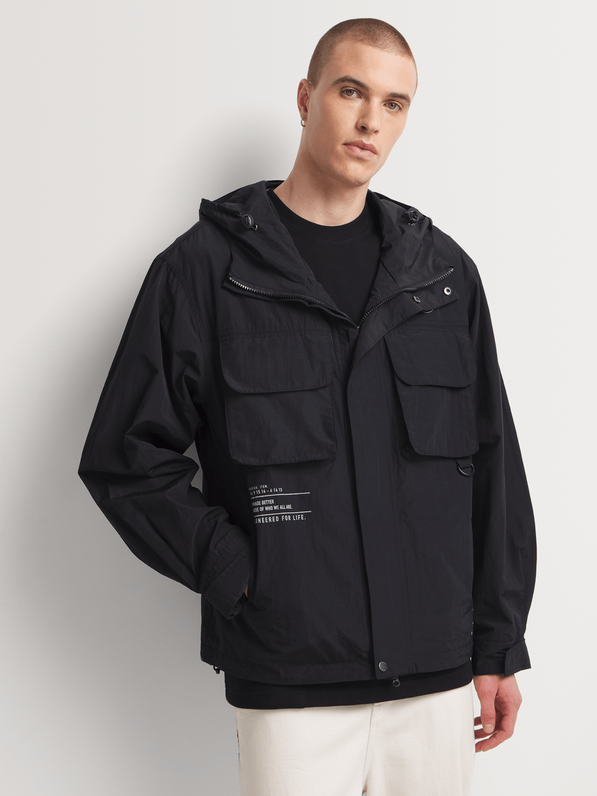 Union-DNM Men's Hooded Utility Black Jacket | Bash