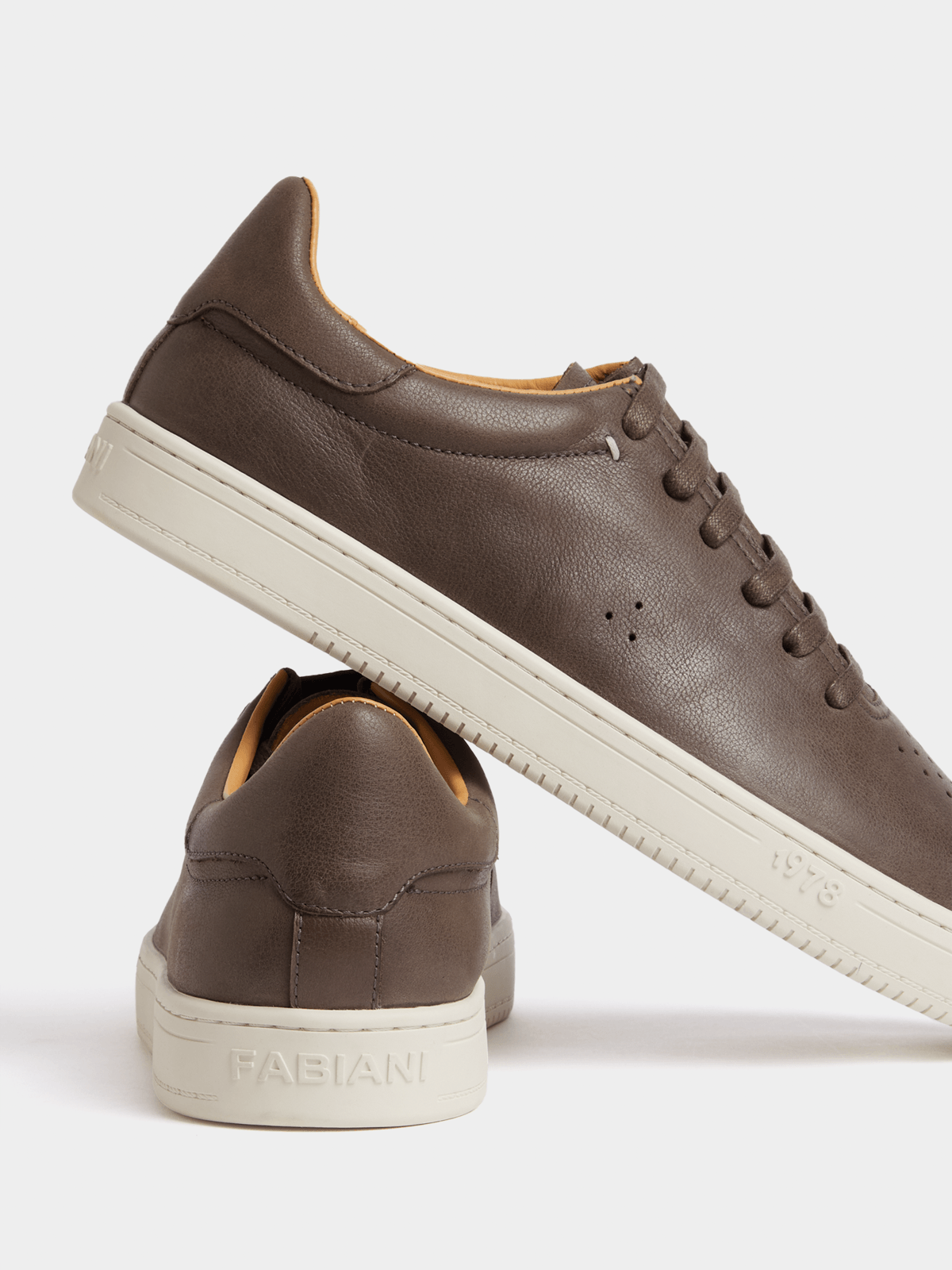 Fabiani Men's Taupe Leather Court Sneaker | Bash