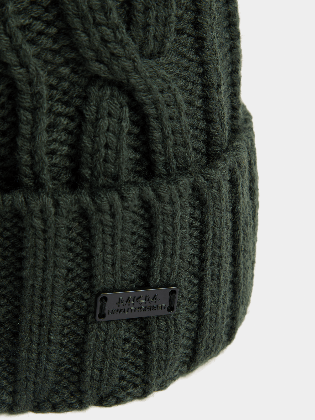 Men's Markham Cable Knit Dark Green Beanie | Bash