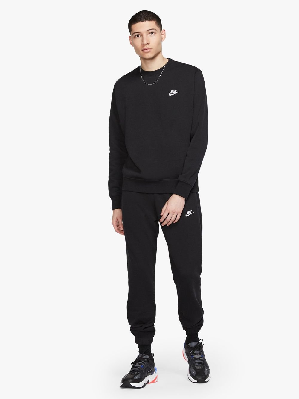 Nike Mens Sportswear Club Black Crew Top | Bash