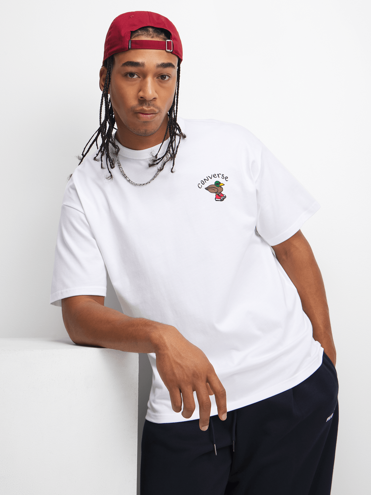 Converse Men's Swimming Pool Graphic White T-Shirt | Bash
