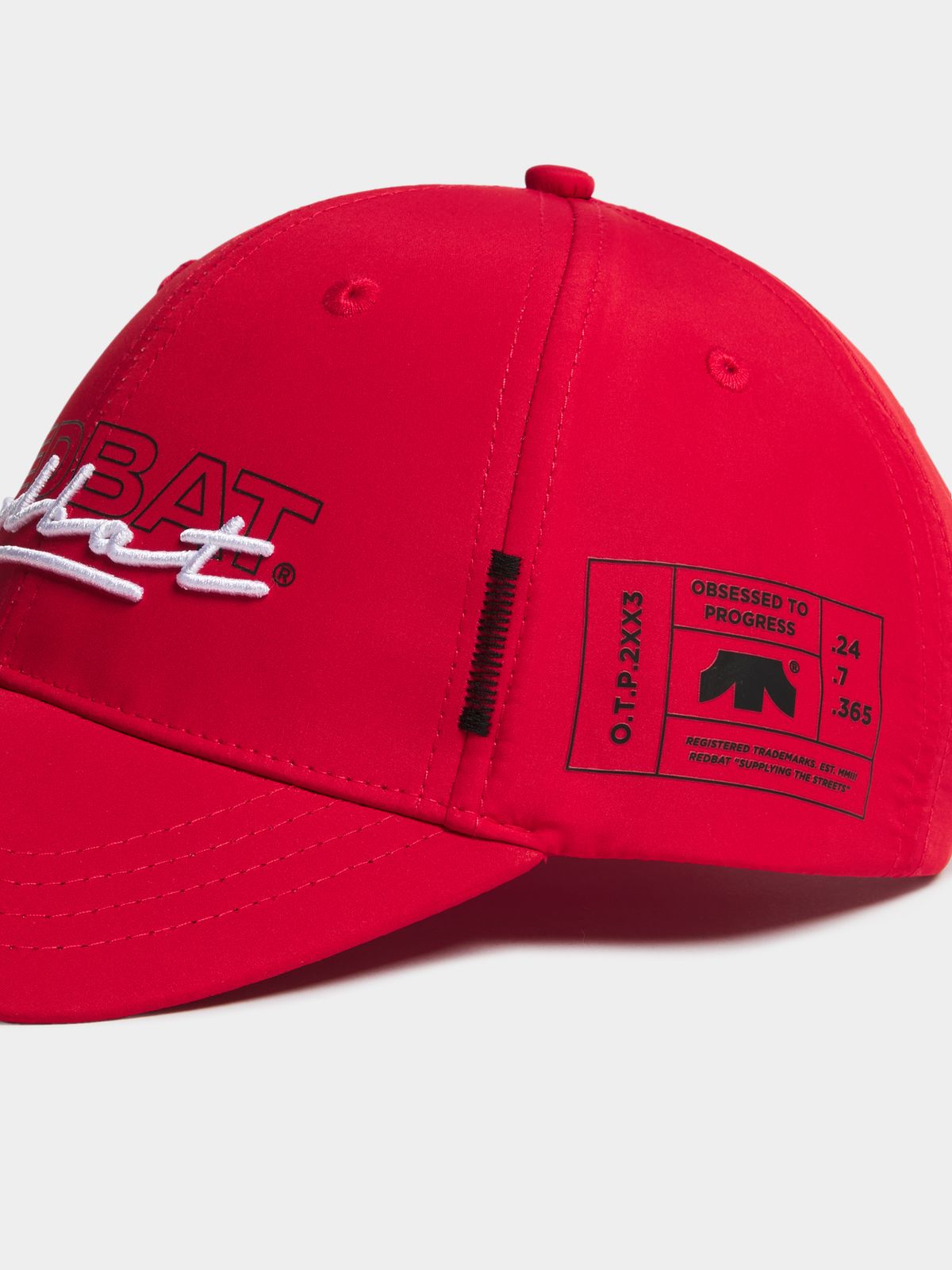 Redbat Unisex 6 Panel Nylon Red Cap | Bash
