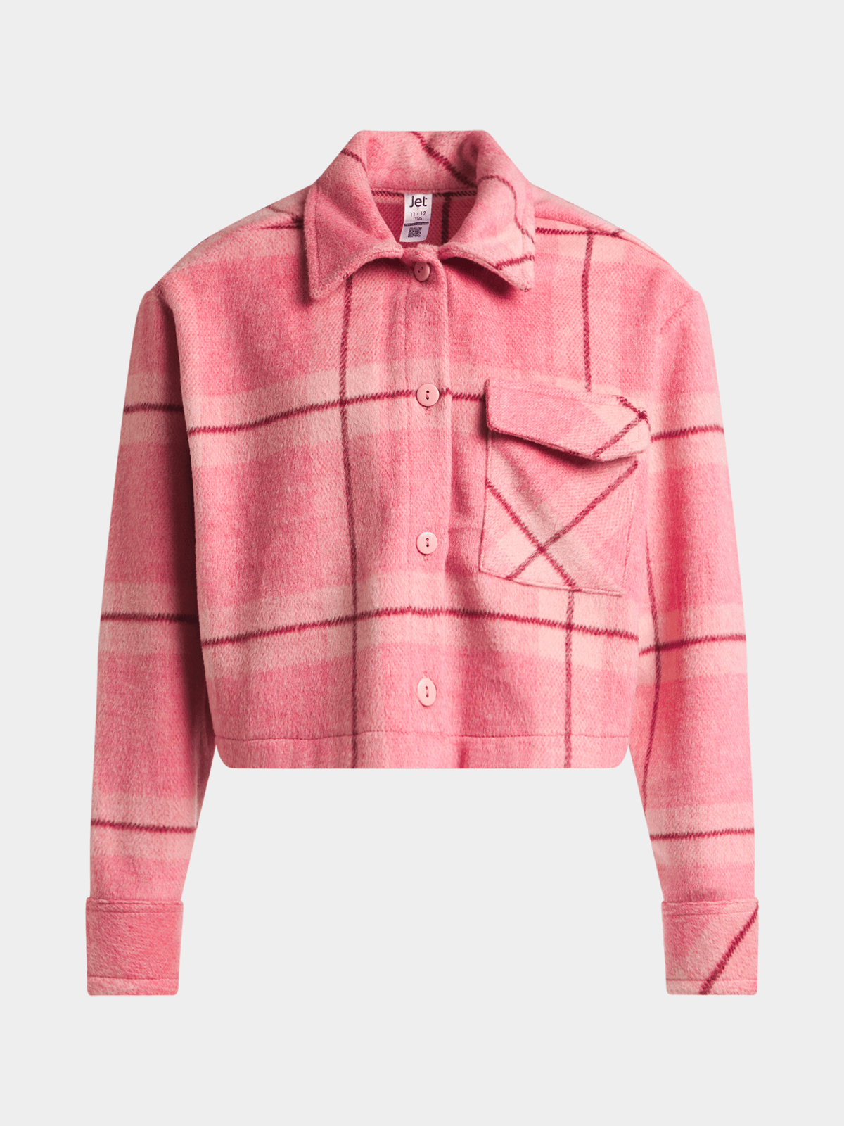 Jet Teen Girls Pink Plaid Shacket | Bash