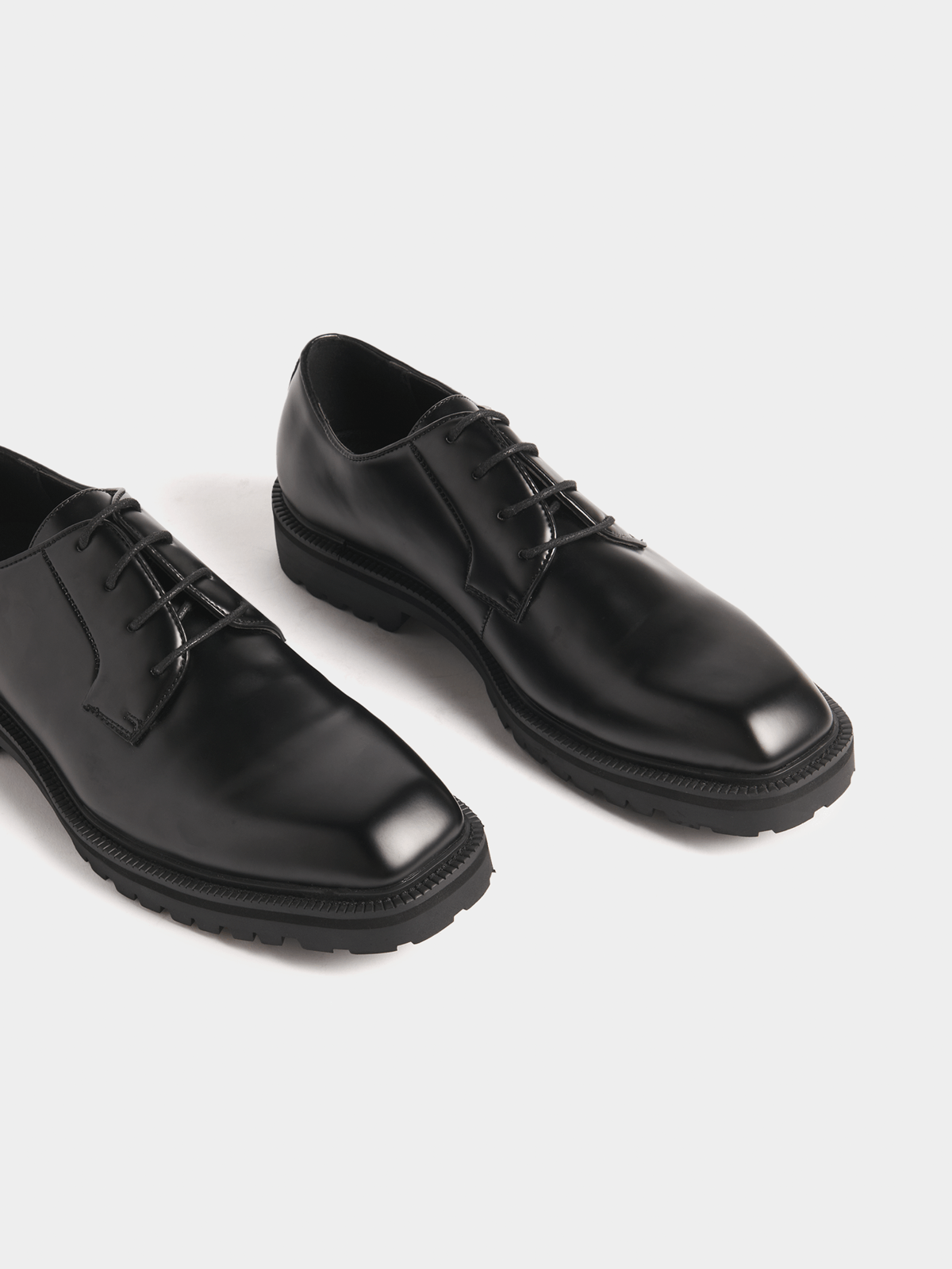 Markham Men's Square Toe Derby Black Smart Shoes | Bash