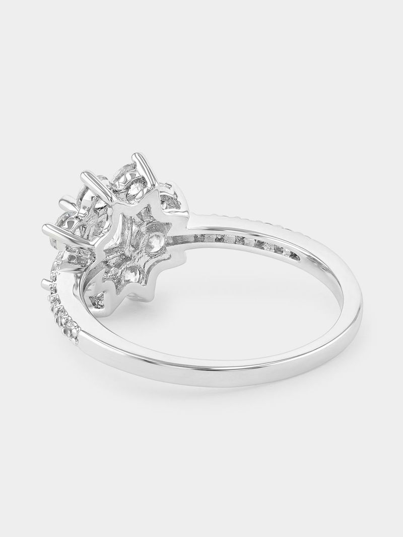 Cheté Sterling Silver Cubic Zirconia Flower Cluster Ring | Bash