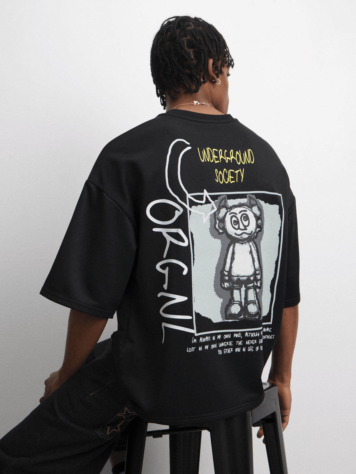 The FIX Men's Black Underground Patch Graphic Top | Bash