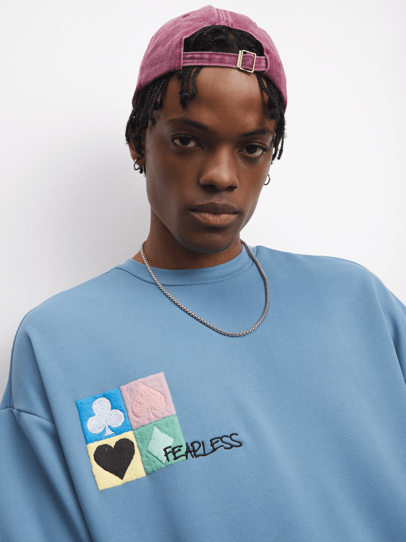 The FIX Men's Blue Fearless Patch Graphic Top | Bash