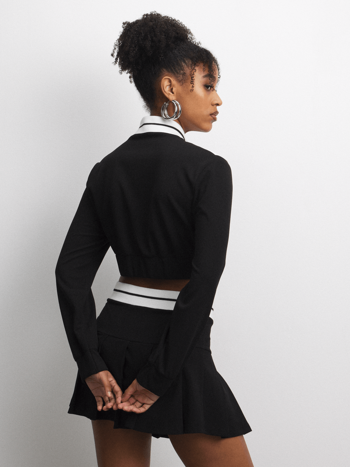 The FIX Women's Black Co-Ord Cropped Zip-Thru Jacket | Bash