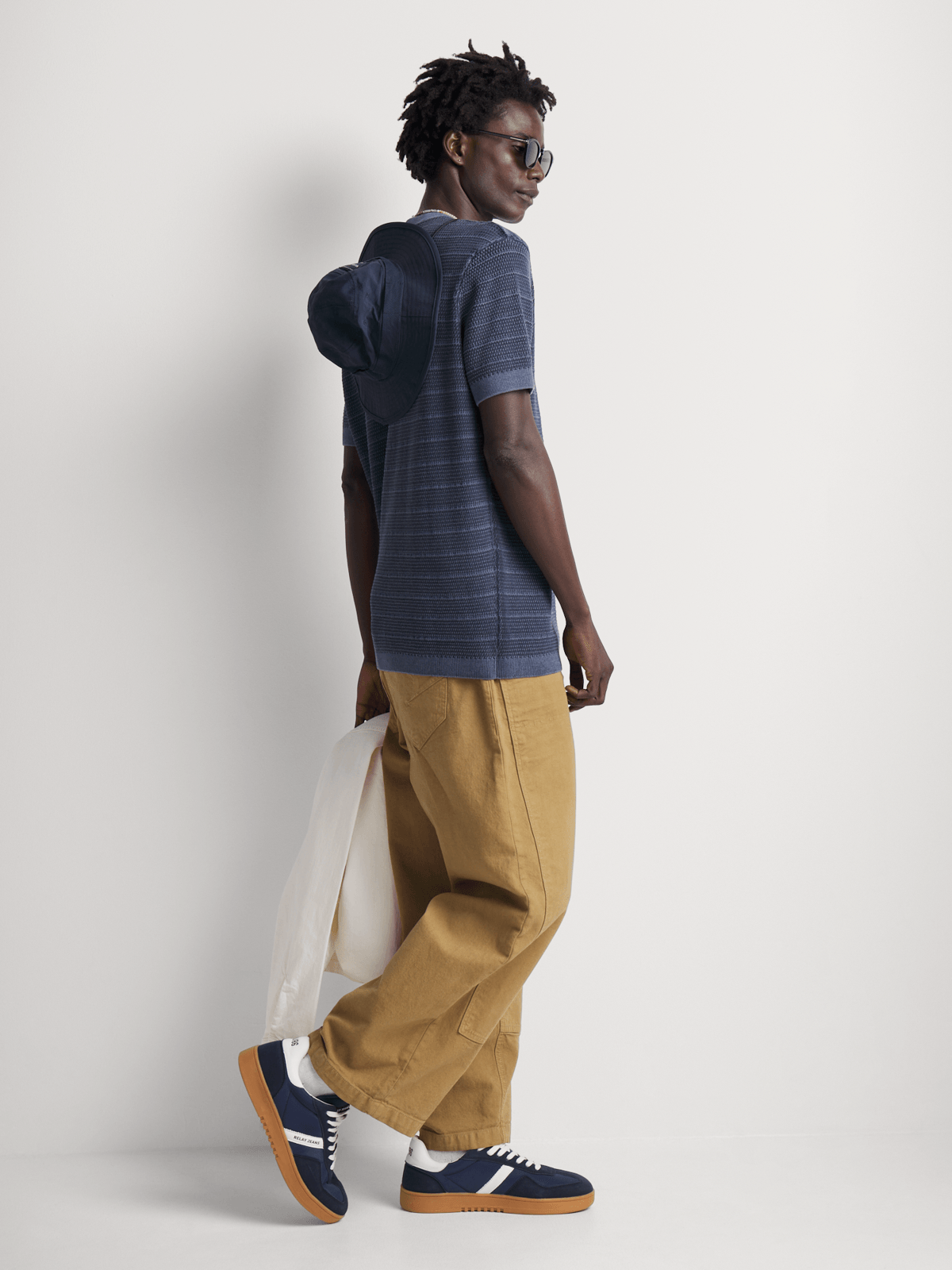 Relay Jeans Mens Oversized Crew Washed Indigo Knitwear | Bash