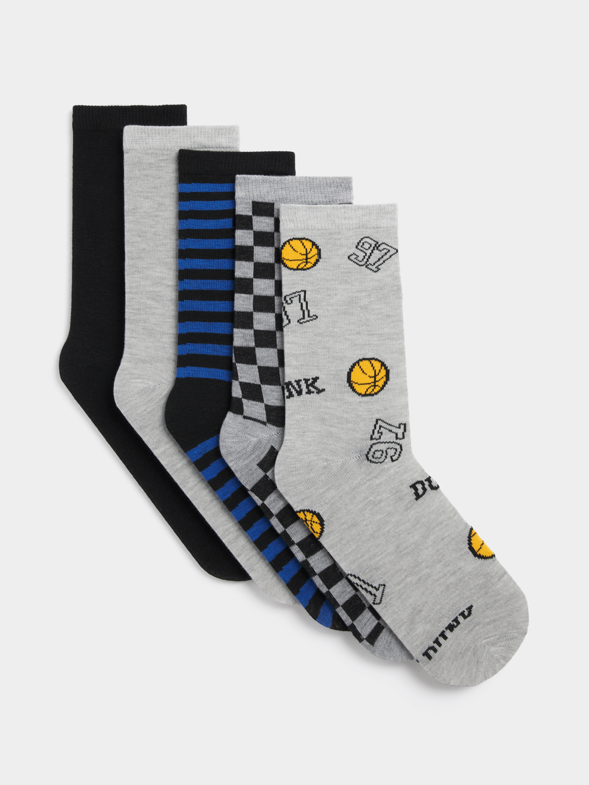 Jet Older Boys Multicolour Ball 5 Pack Socks | Bash