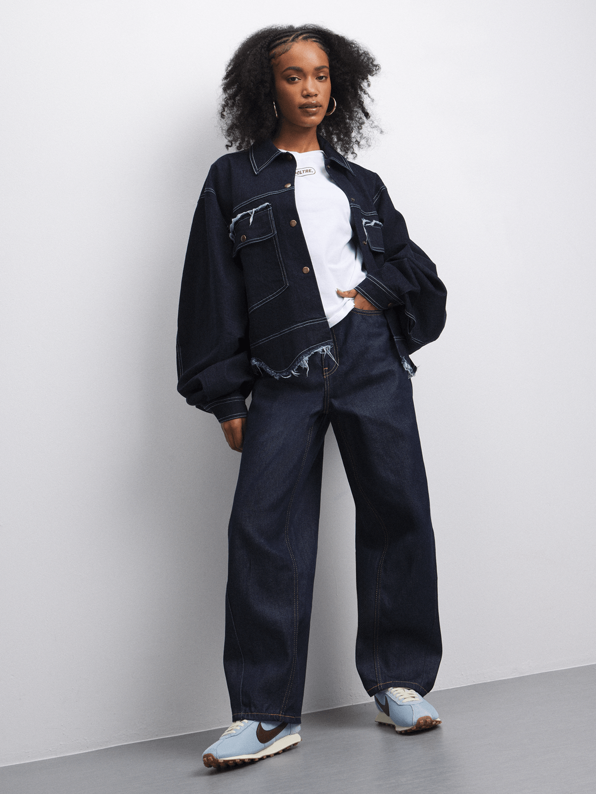 Socioculture Oversized Dark Blue Denim Jacket | Bash