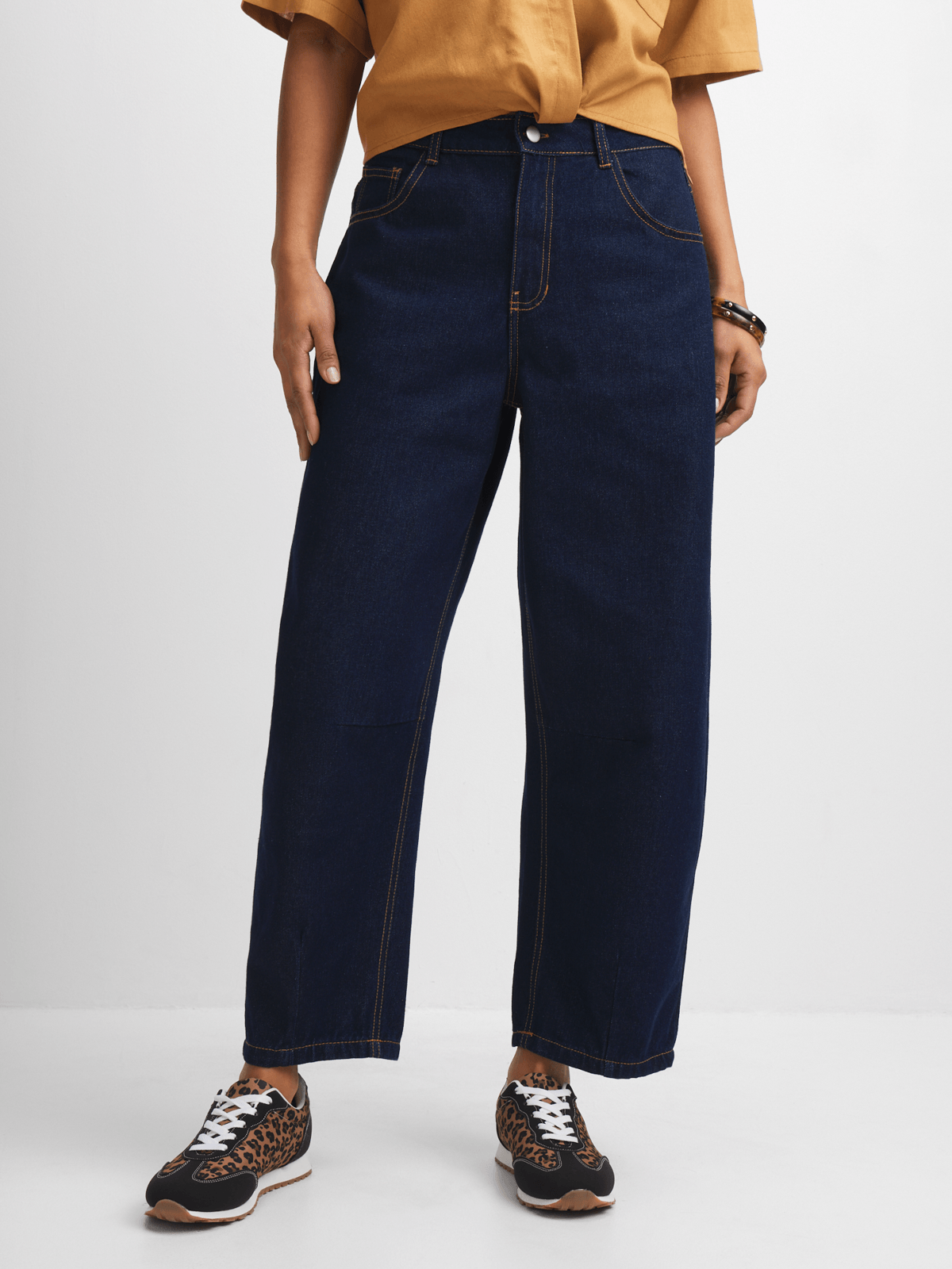 Jet Women's Dark Blue Raw Balloon Jeans | Bash