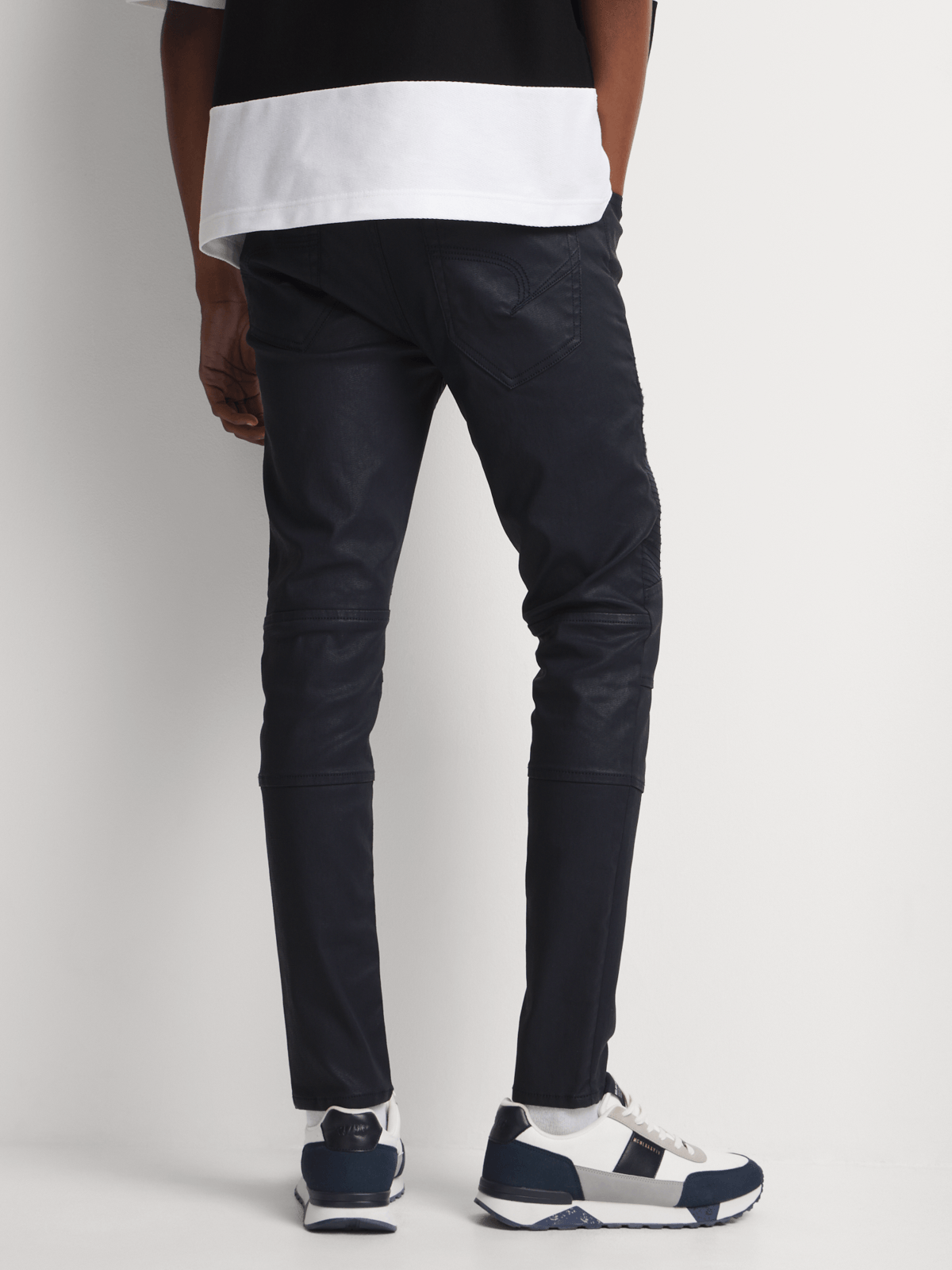 Relay Jeans Men's Super Skinny Biker Indigo Coated Denim | Bash