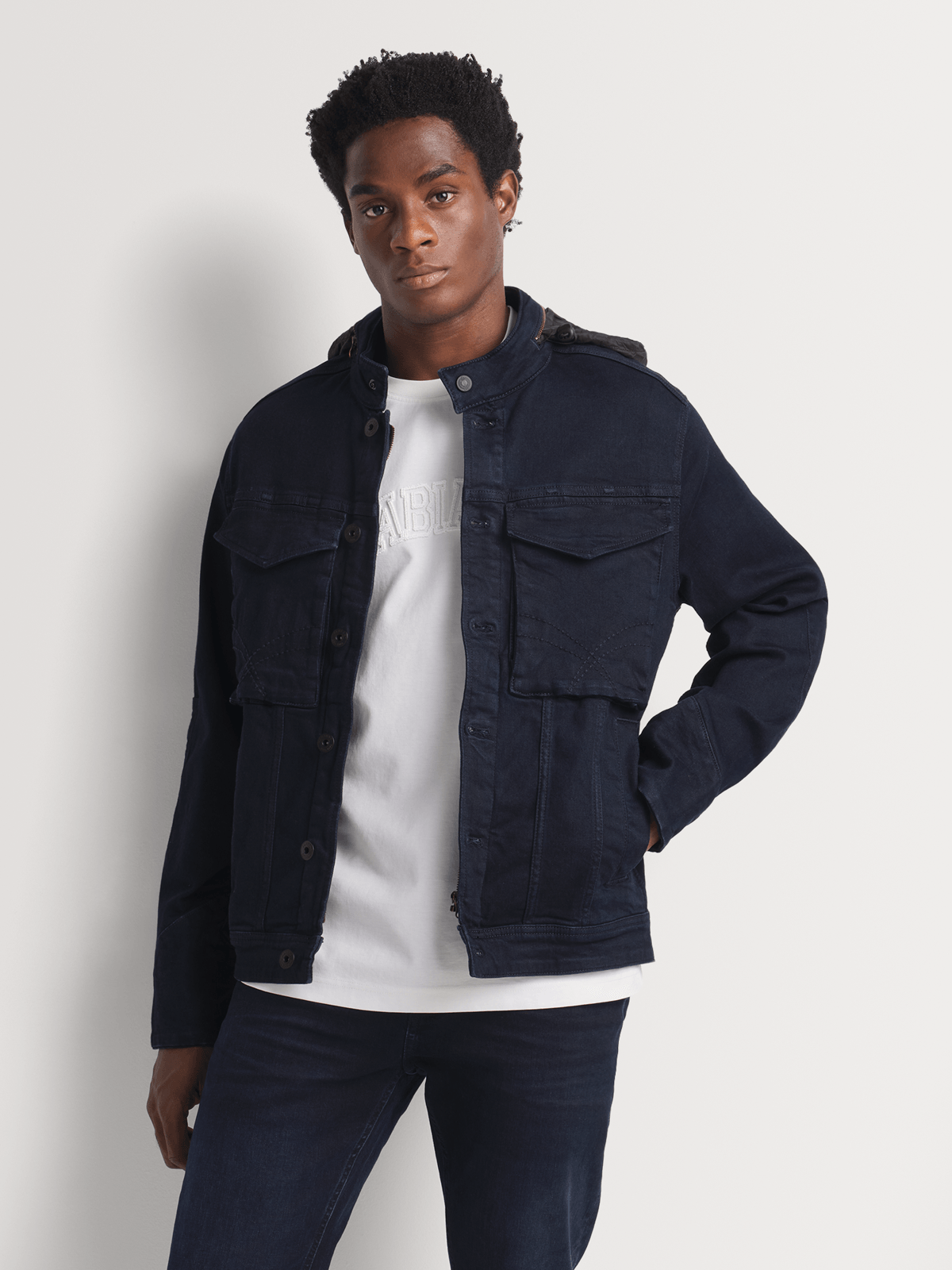 Fabiani Men's Blue/Black Biker Jacket | Bash