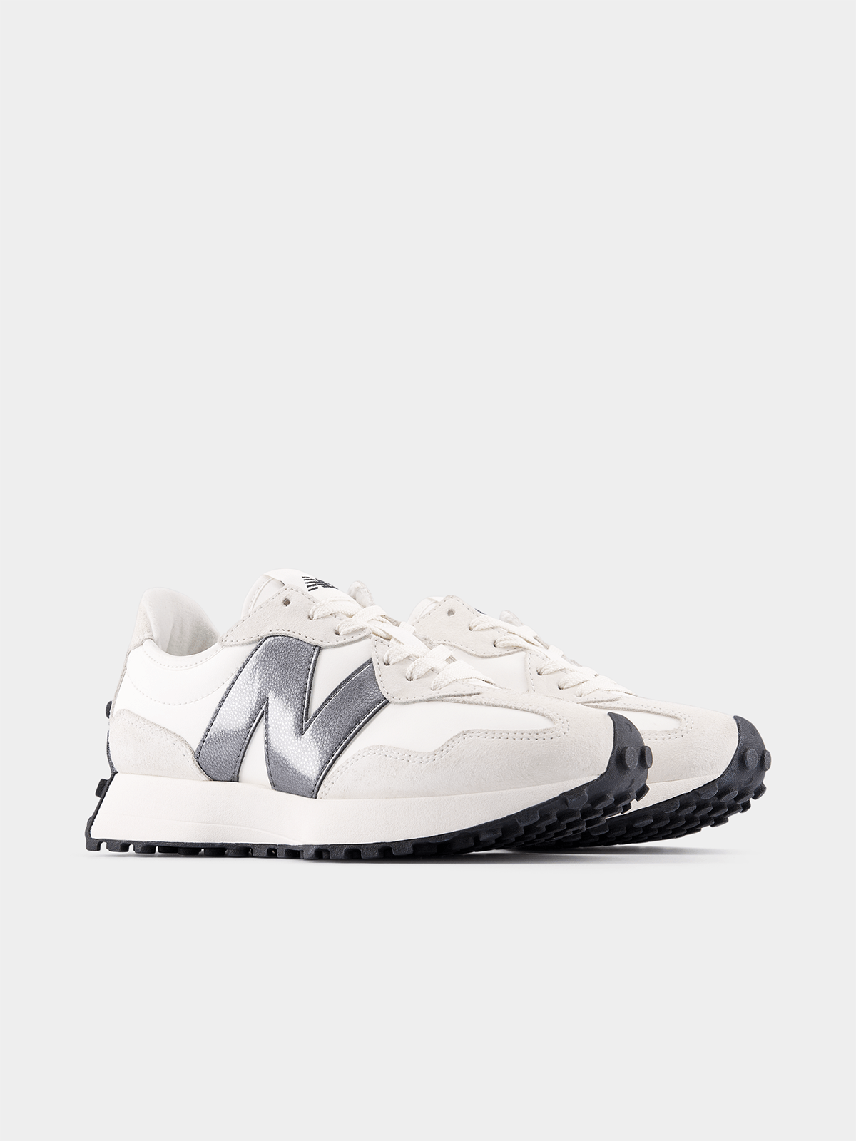 New Balance Women's 327 White/Gun Metal Sneaker | Bash