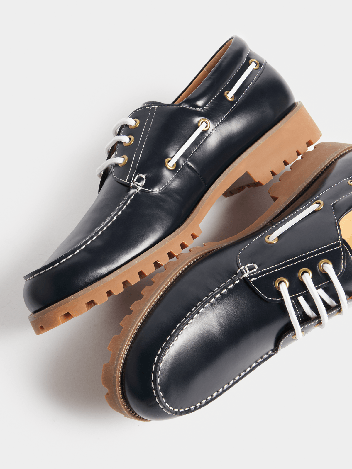 Fabiani Men's Navy Leather Boat Shoe | Bash